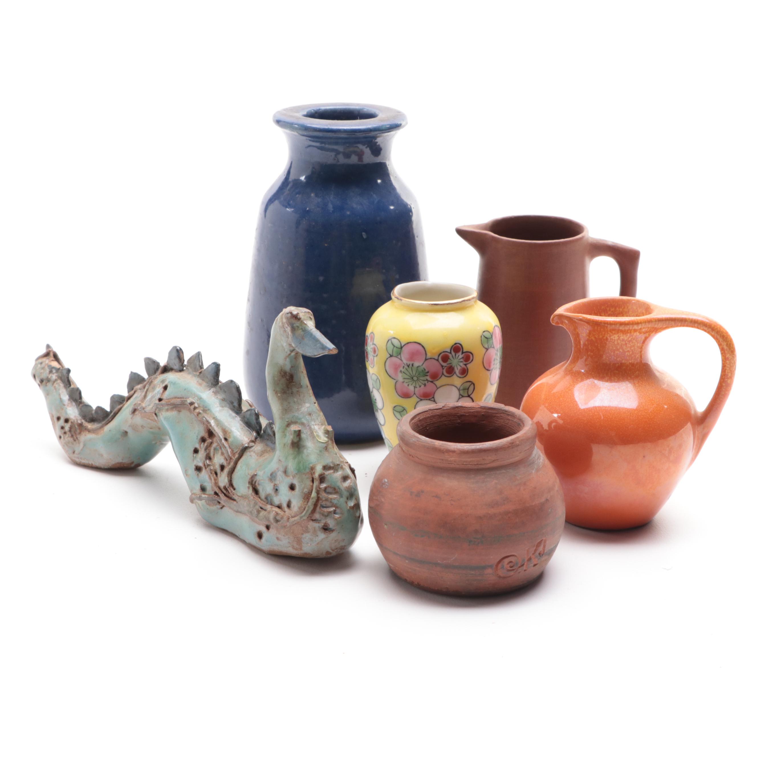 Royal Gouda Art Pottery Miniature Pitcher with Other Art Pottery | EBTH