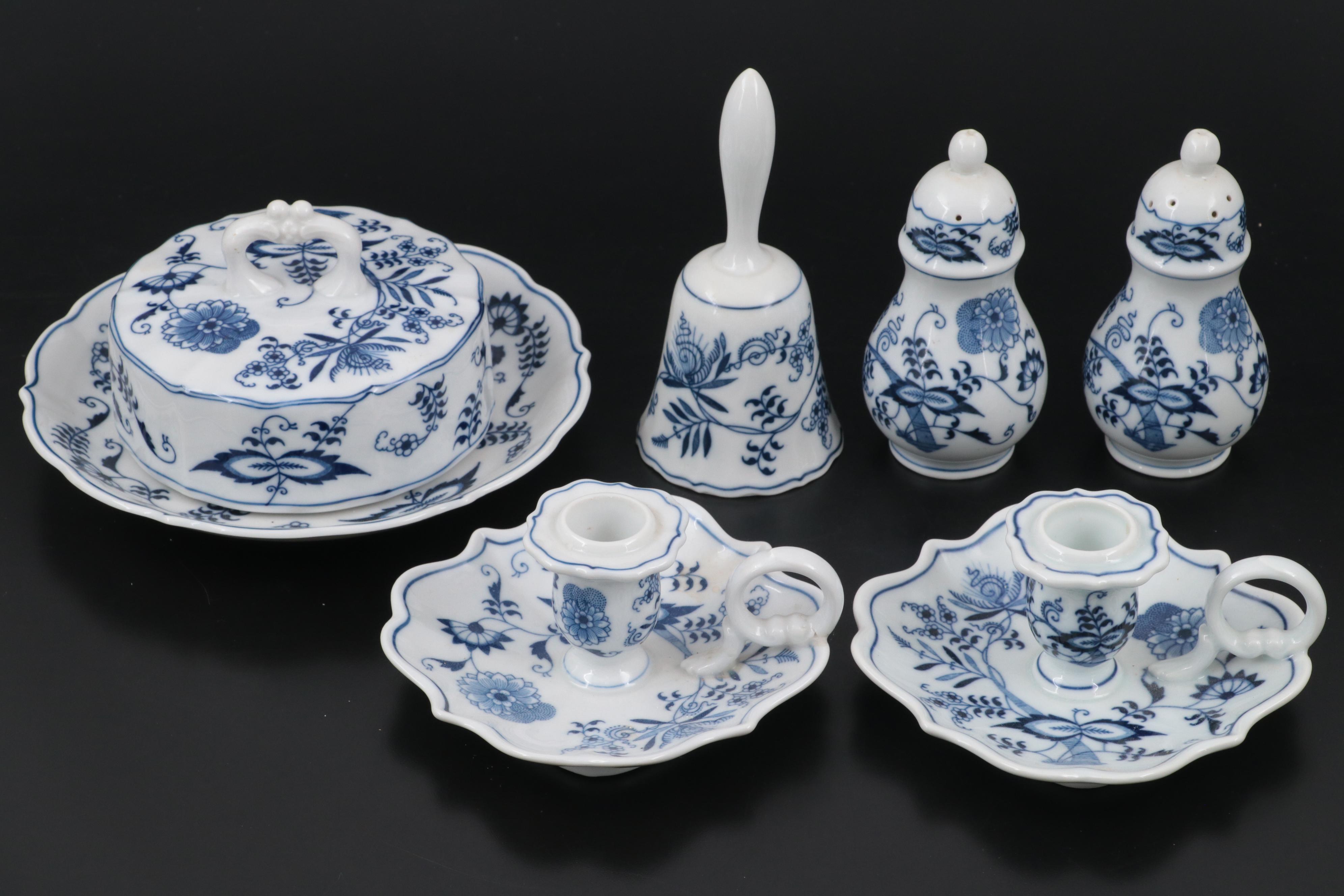 Blue Danube Porcelain Dinnerware and Serving Pieces, Mid to Late 20th ...
