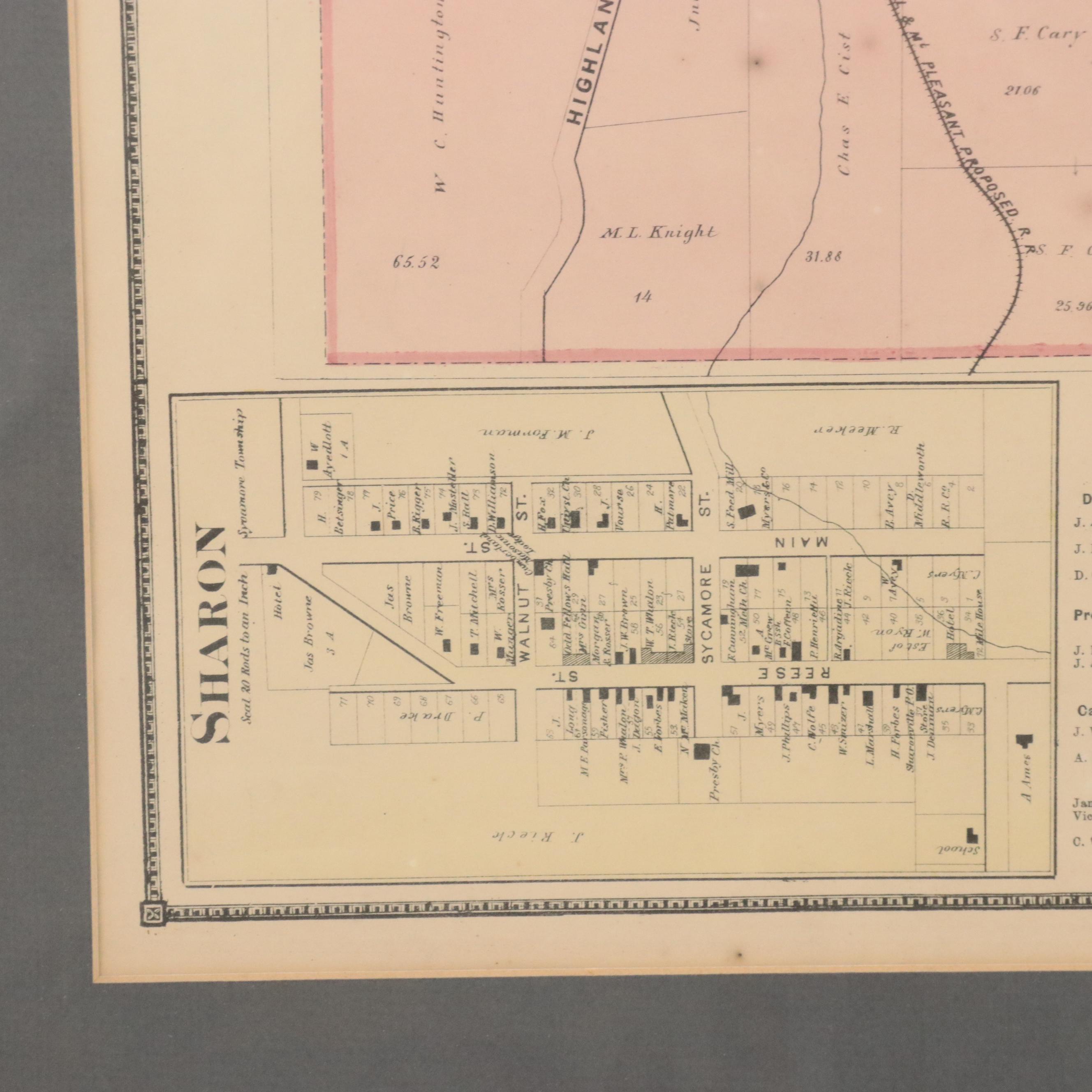 Hand-Colored Lithograph Map "College Hill - Mill Creek Township" | EBTH