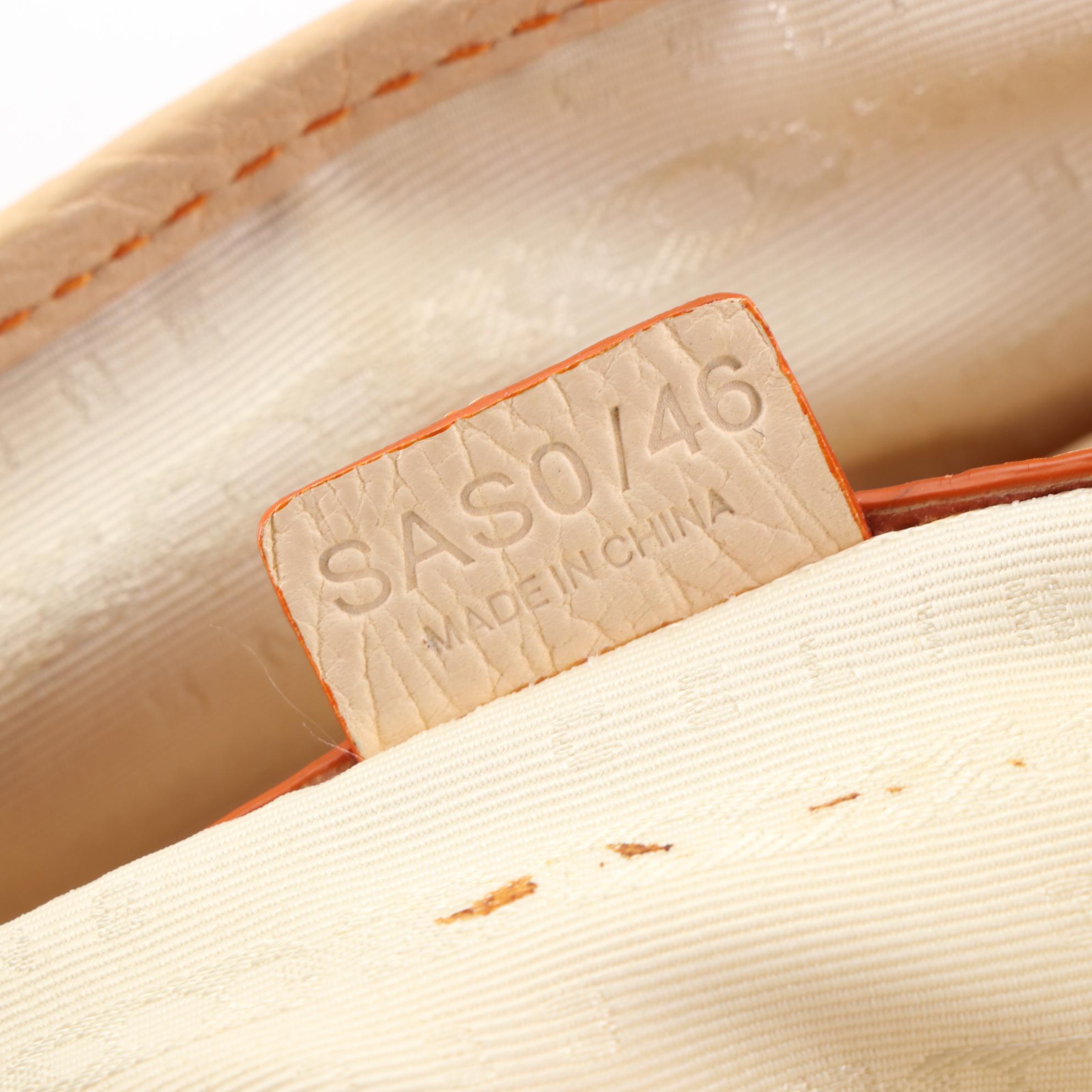 Celine Flap Pocket Boogie Bag in Orange Canvas and Grained Leather Trim ...