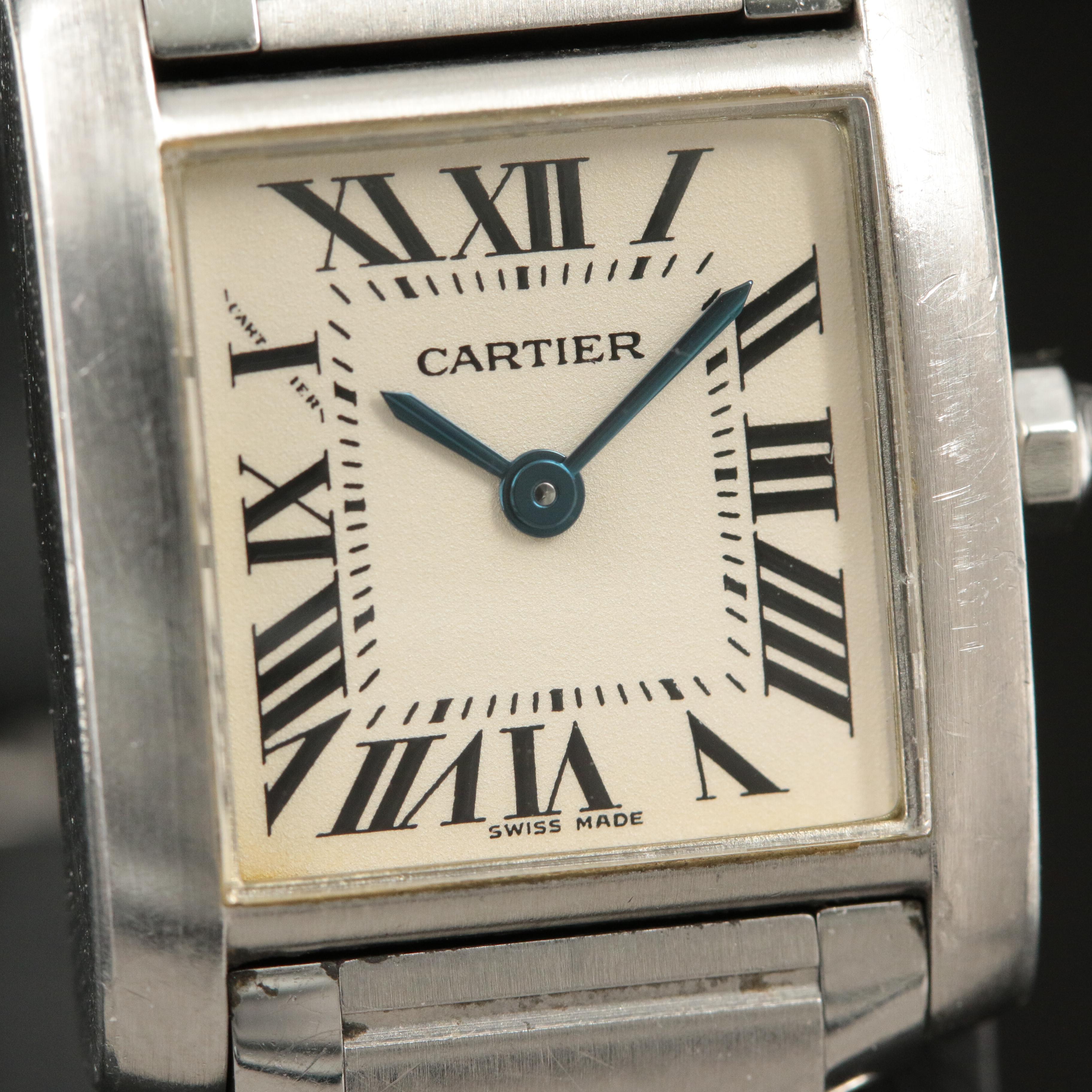 Cartier Tank Francaise Small Stainless Steel Watch | Everything But The ...