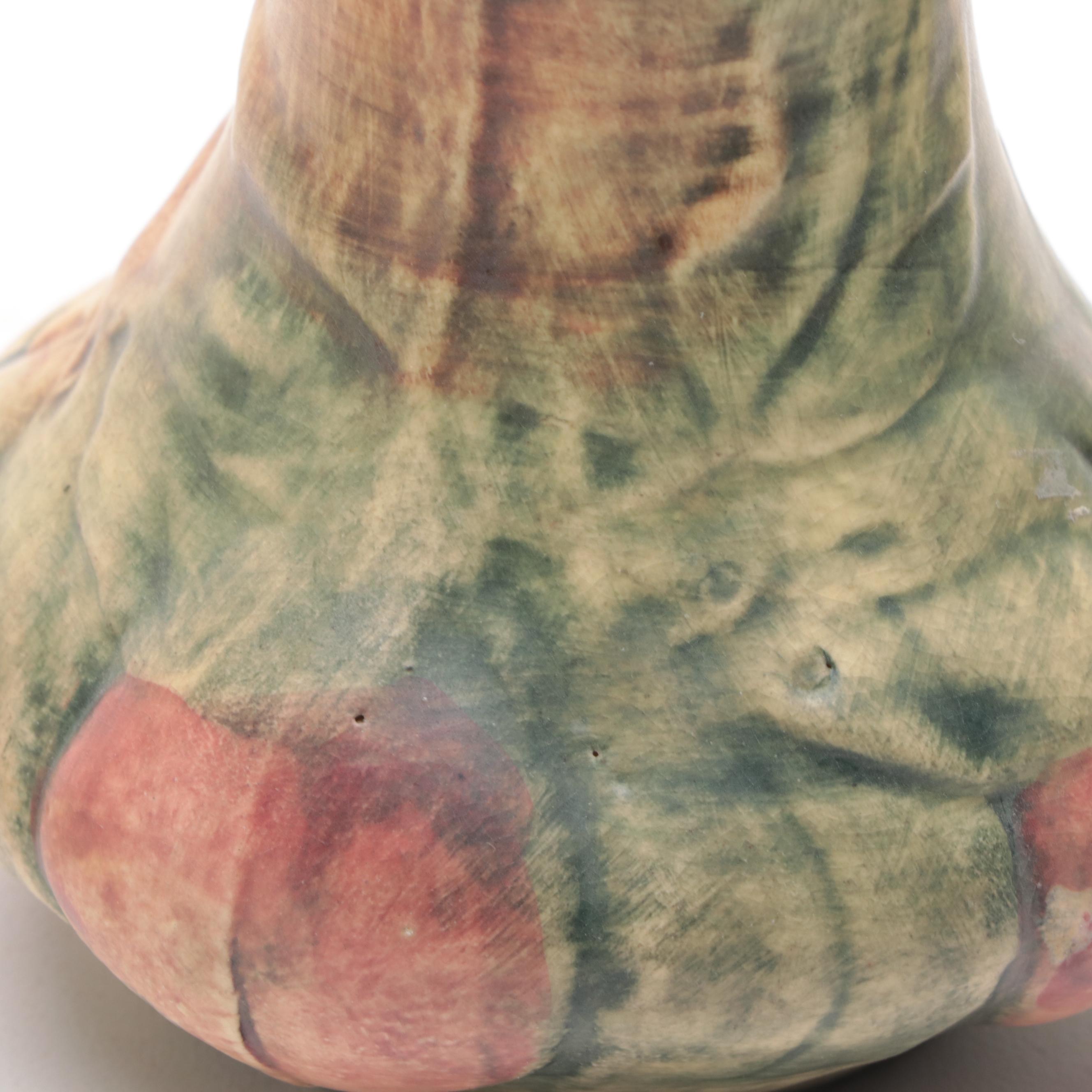 Weller Pottery Woodcraft Chalice Vase, Flemish Red Rose and Baldin ...