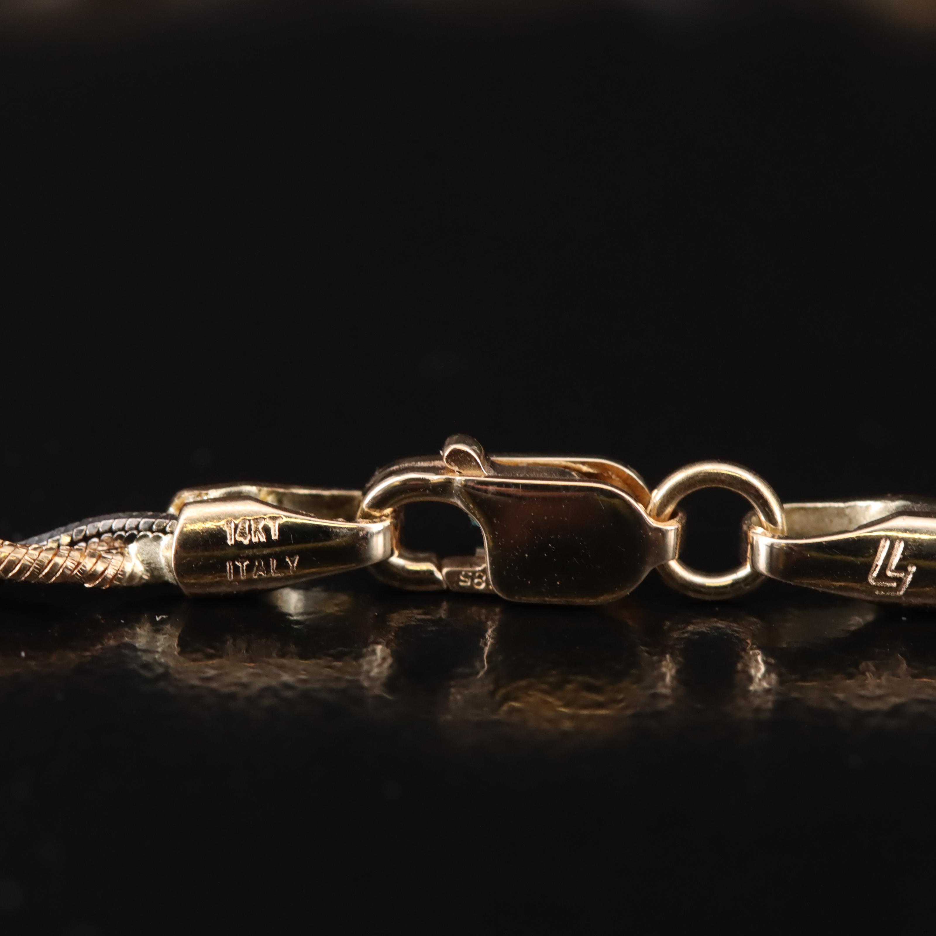 14K Two-Tone Braided Snake Chain Necklace | EBTH