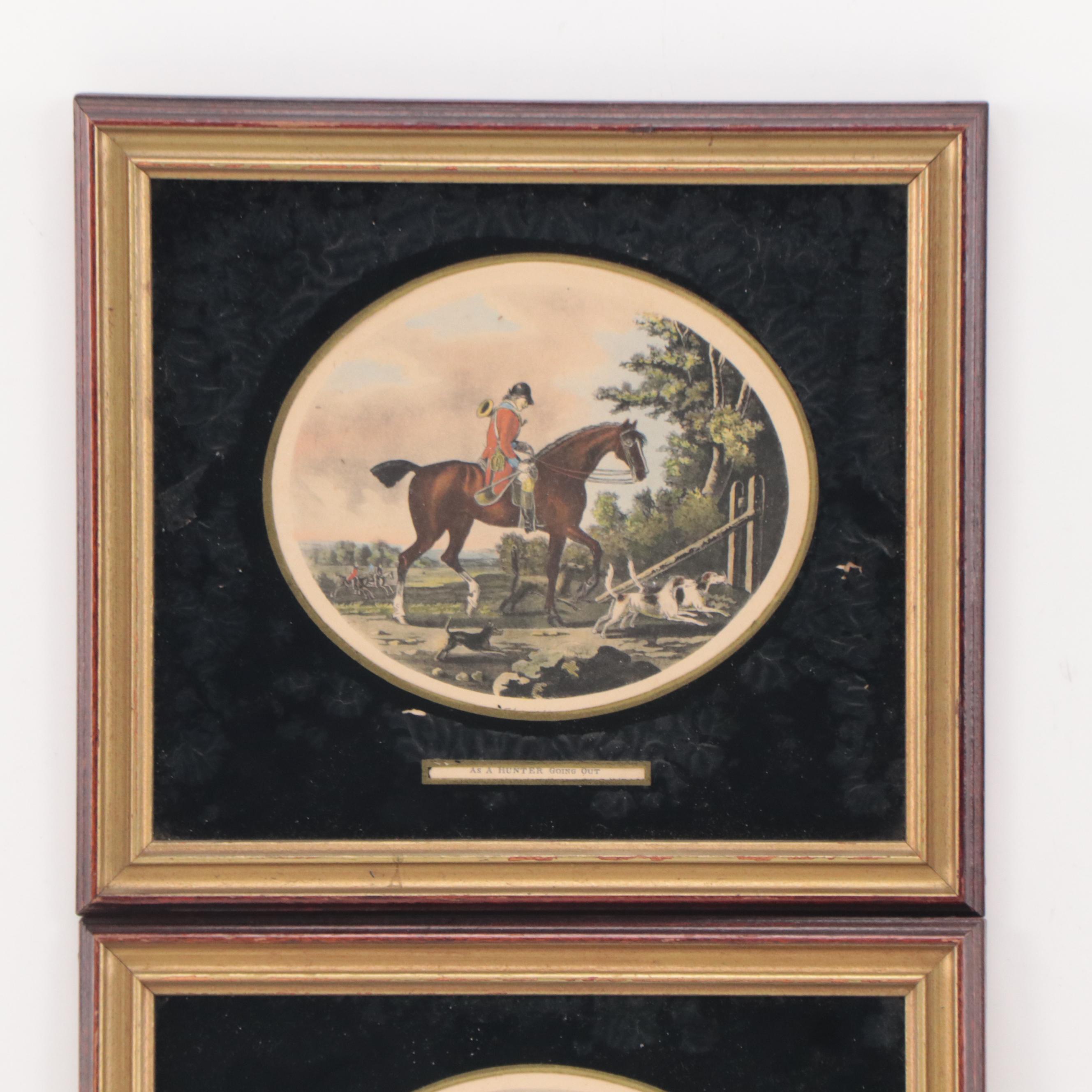Hand-Colored Collotypes of Equestrian Scenes, Late 20th Century | EBTH