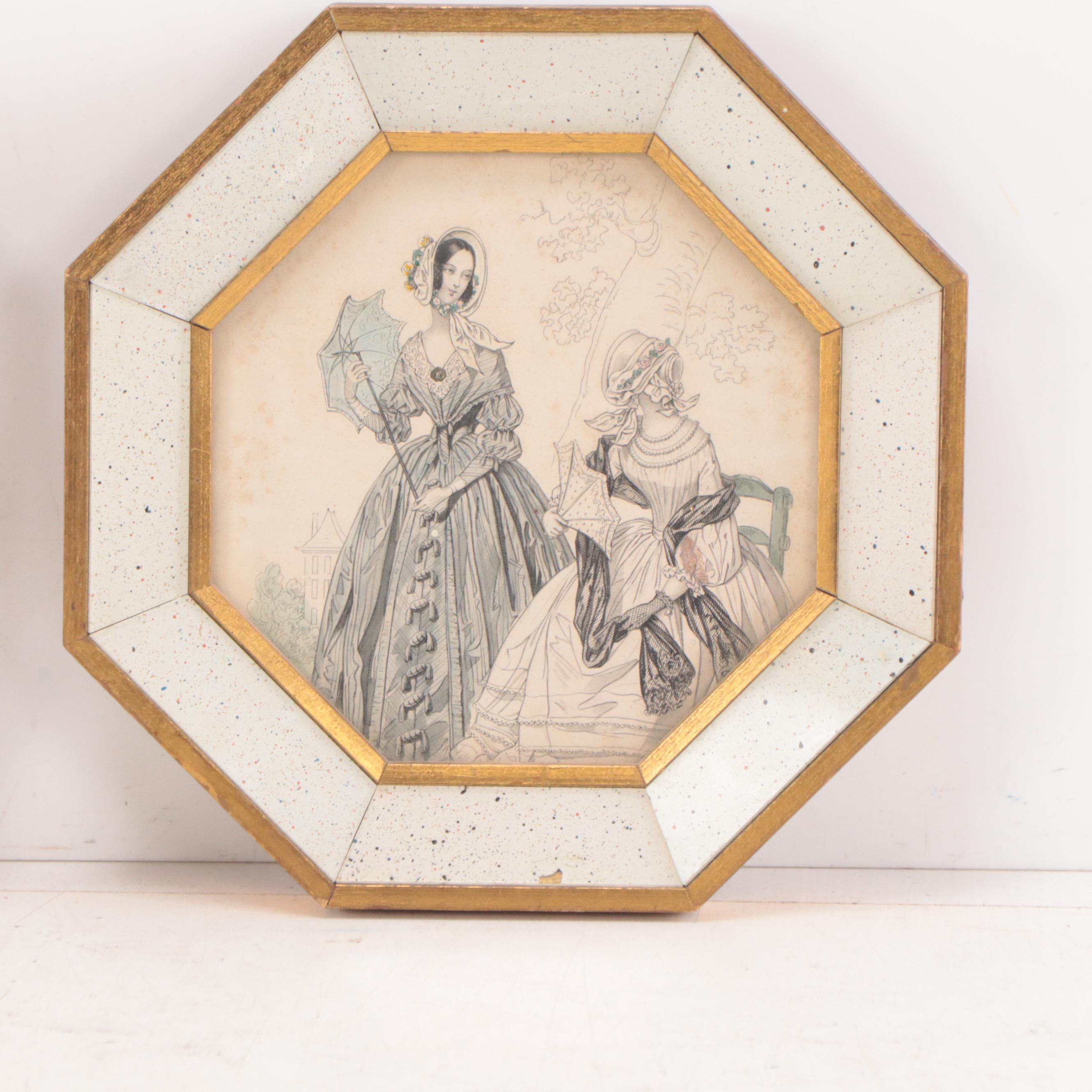 Hand-Colored Etchings of Fashion Illustrations, Early 20th Century | EBTH