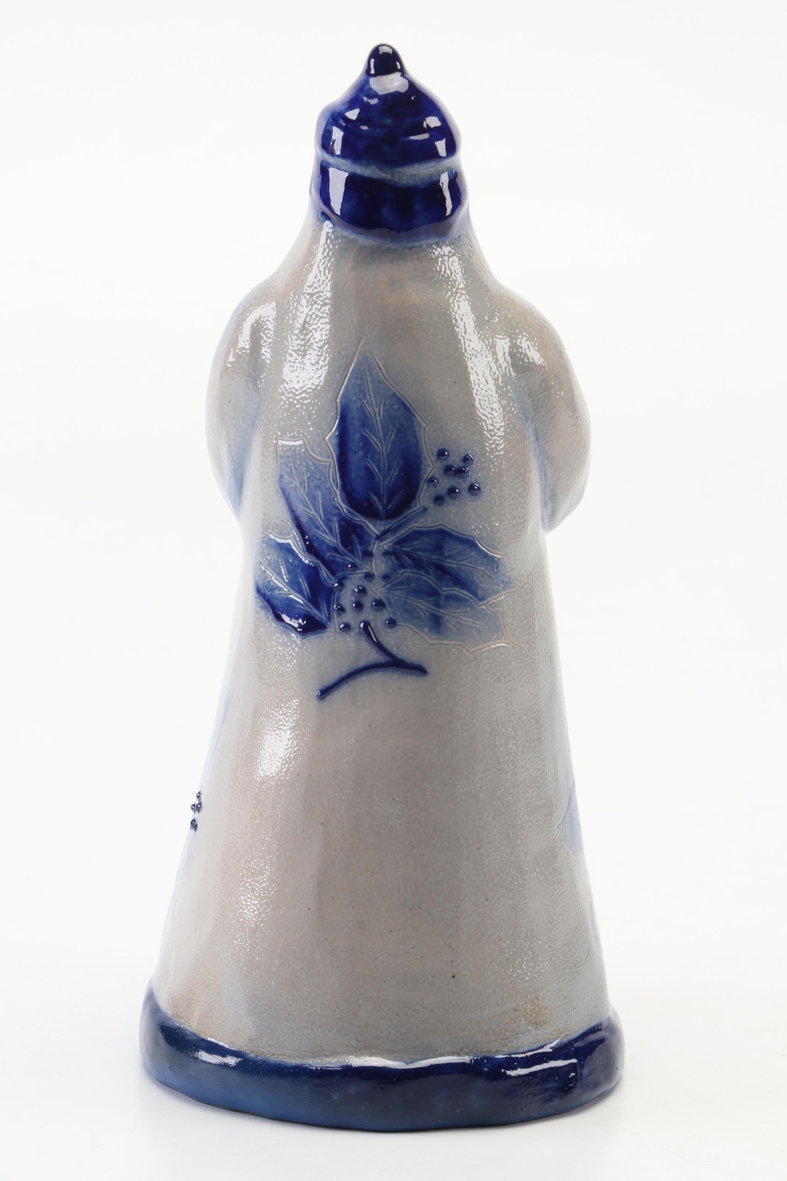 Eldreth Pottery Salt Glazed Stoneware Santa Figurines | EBTH