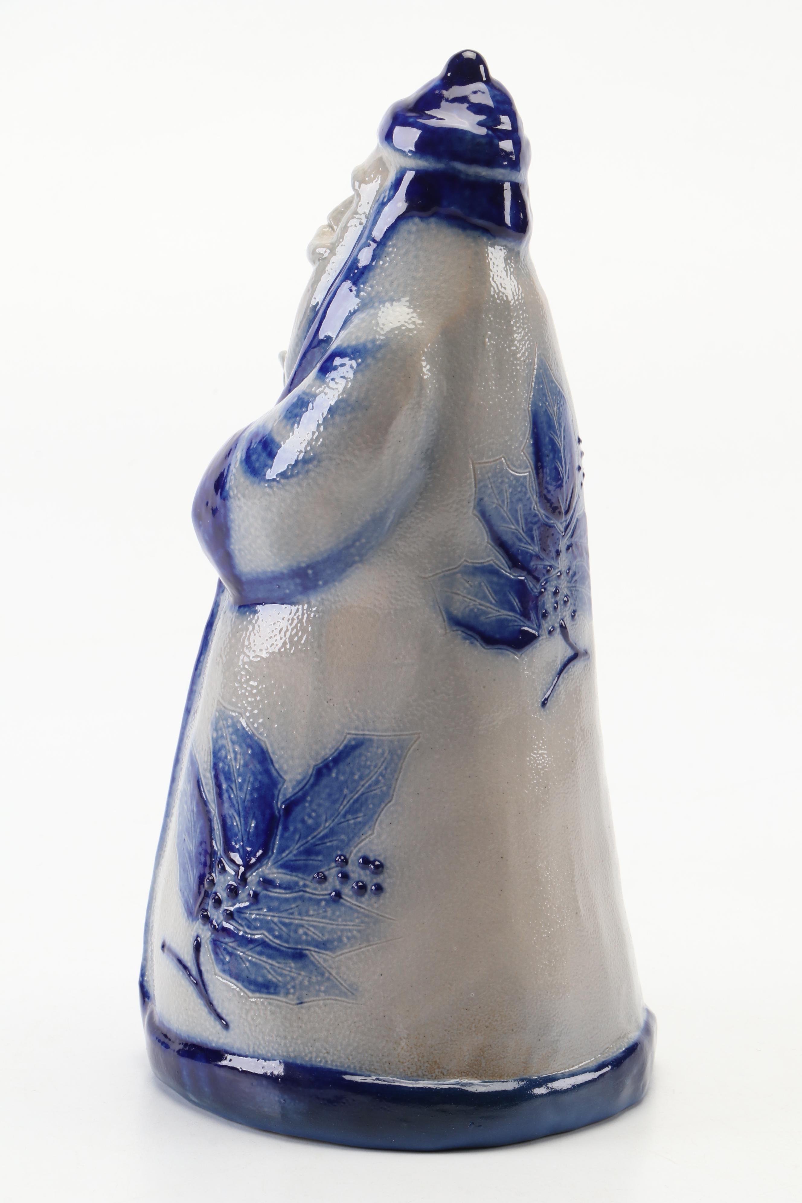 Eldreth Pottery Salt Glazed Stoneware Santa Figurines | EBTH