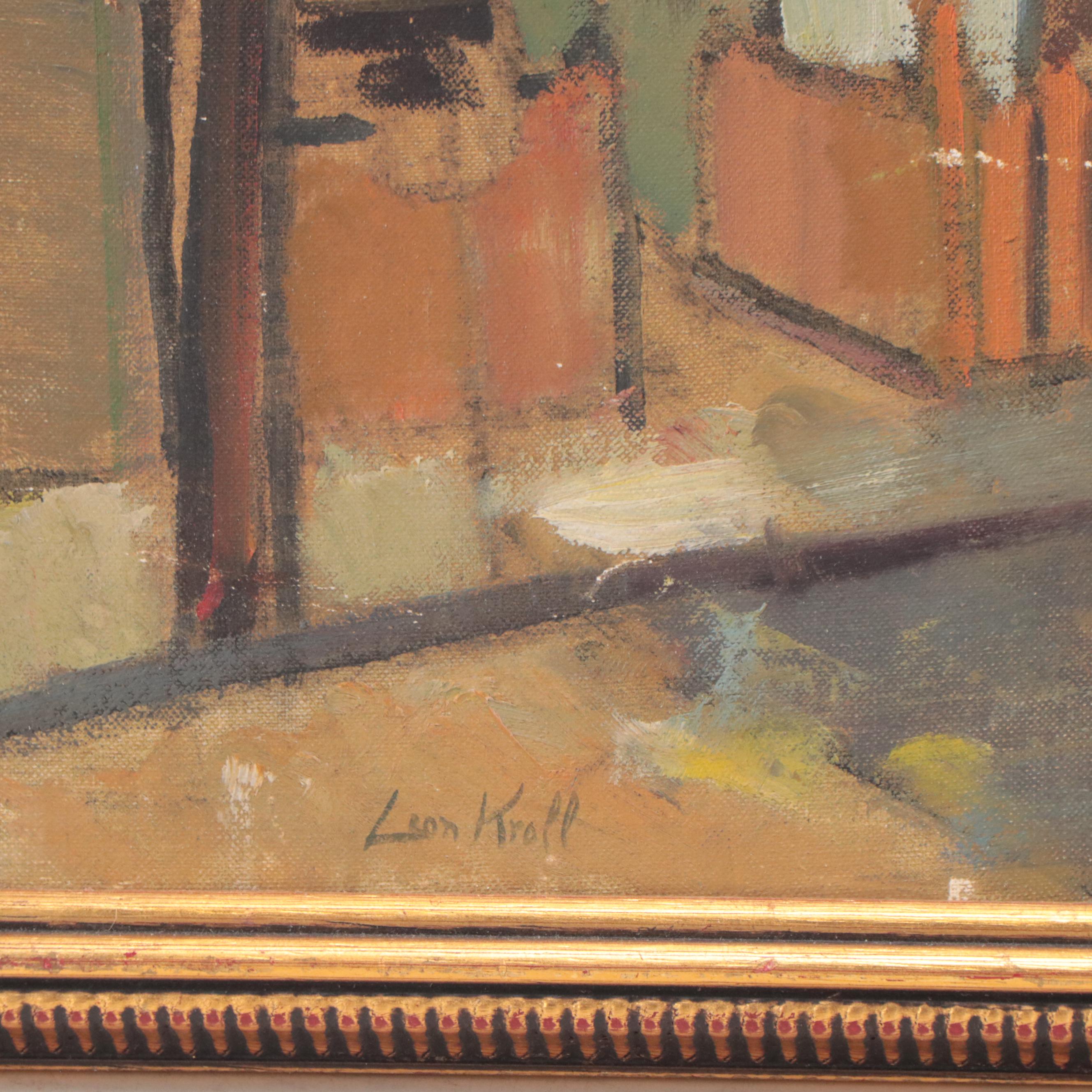 Leon Kroll Oil Painting of Residential Landscape | Everything But The House