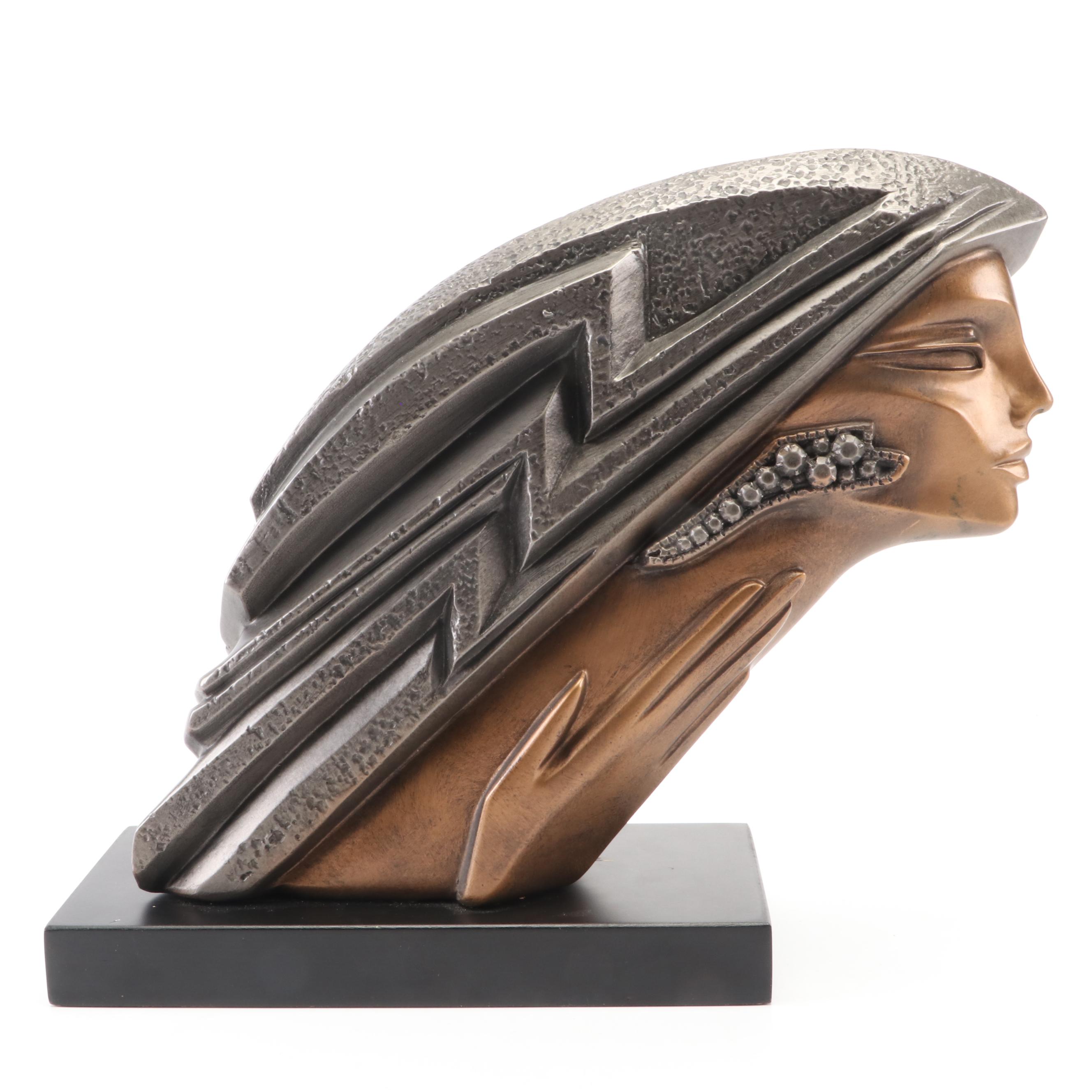 Austin Productions Art Deco Style "Elektra" Female Bust, 1991 | EBTH