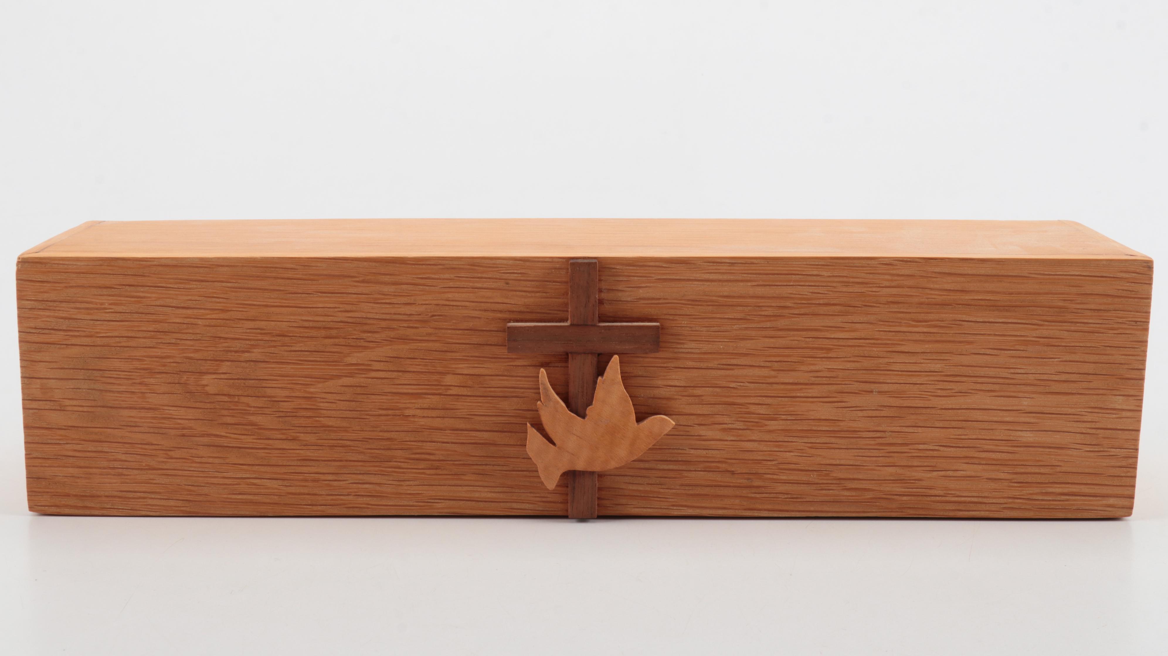 Catholic Sick Call Box With Walnut Pillar Candle Holders, Crucifix and ...