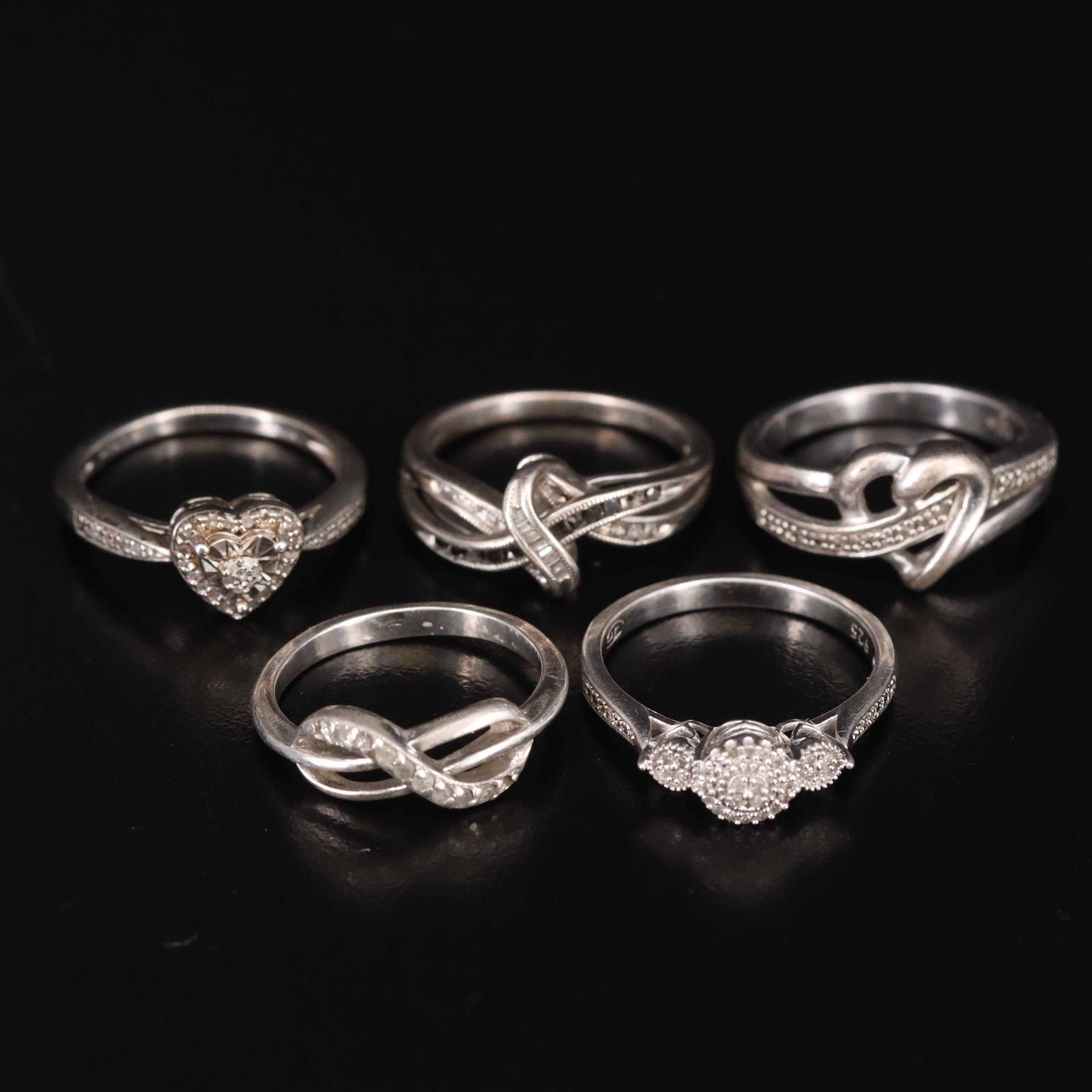 Sterling Diamond Jewelry Assortment Including 10K Accent | EBTH