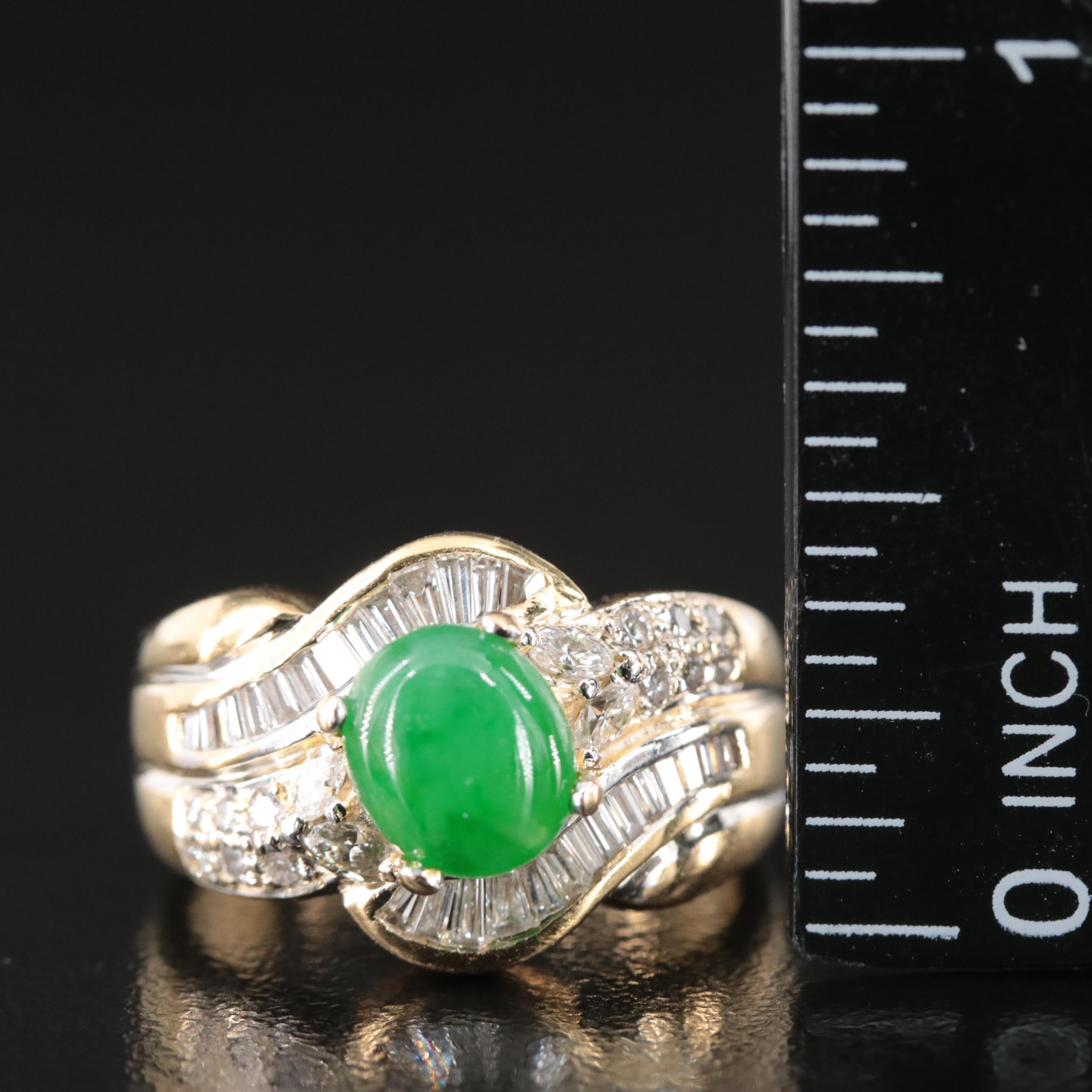 18K Jadeite and Diamond Ring | EBTH