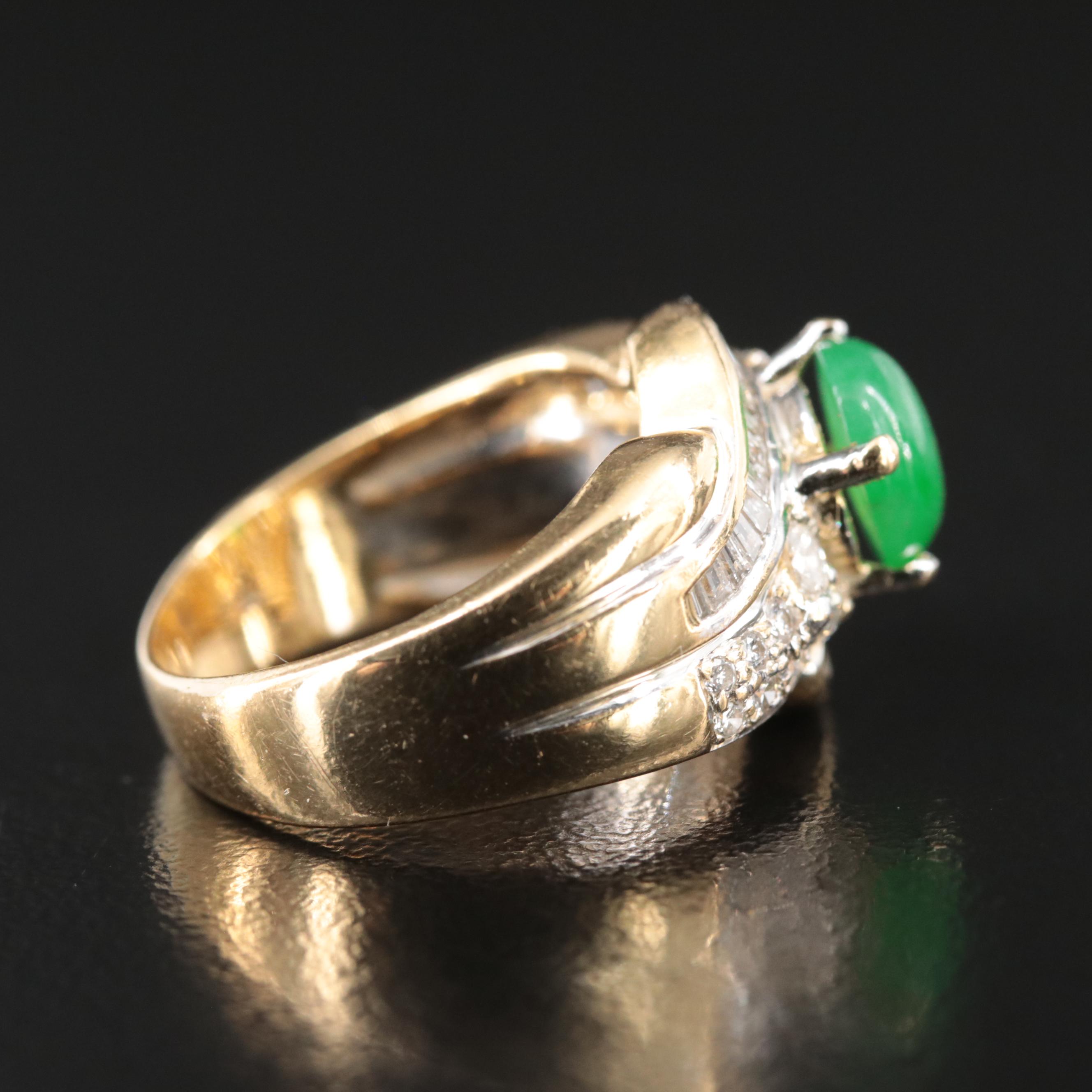 18K Jadeite and Diamond Ring | EBTH