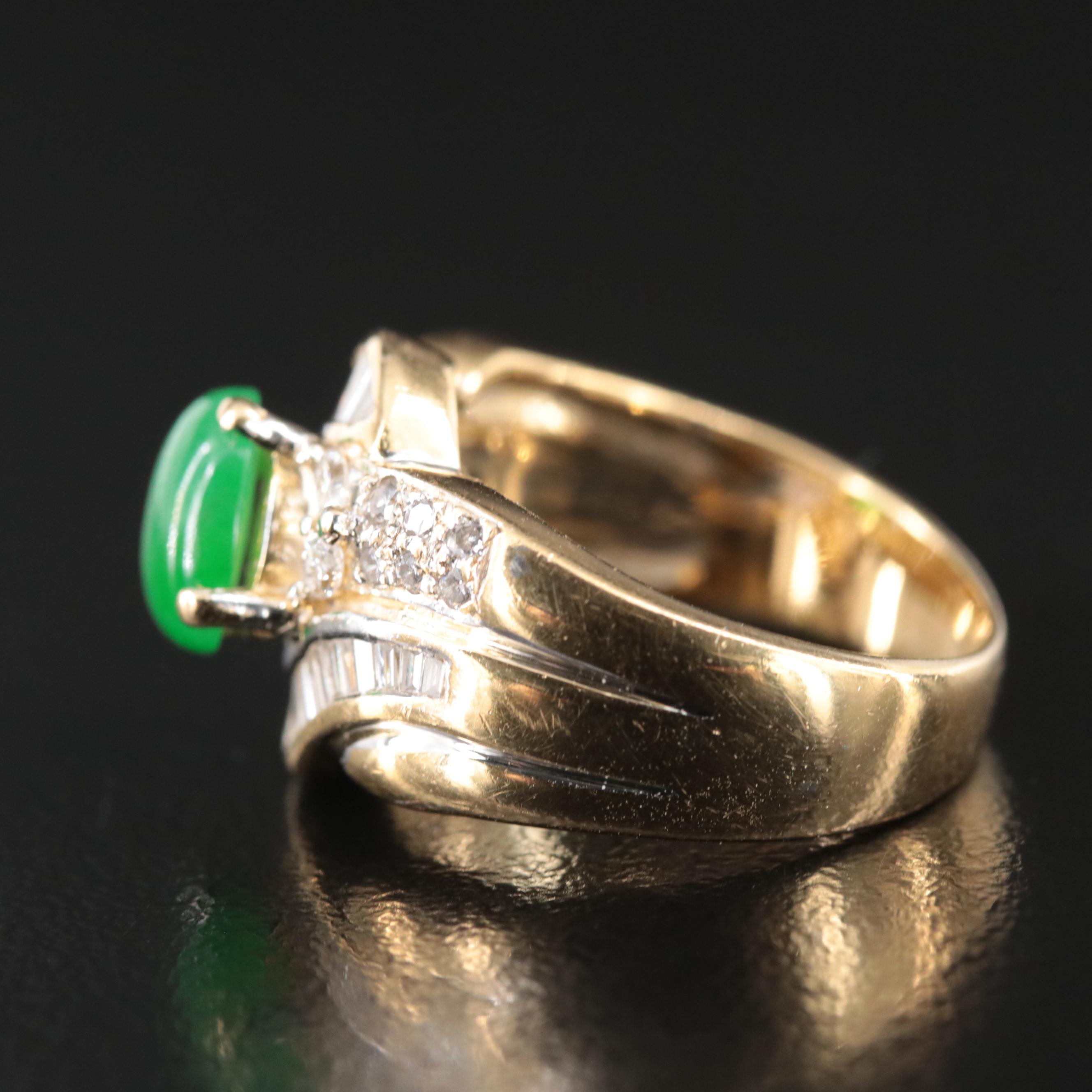 18K Jadeite and Diamond Ring | EBTH