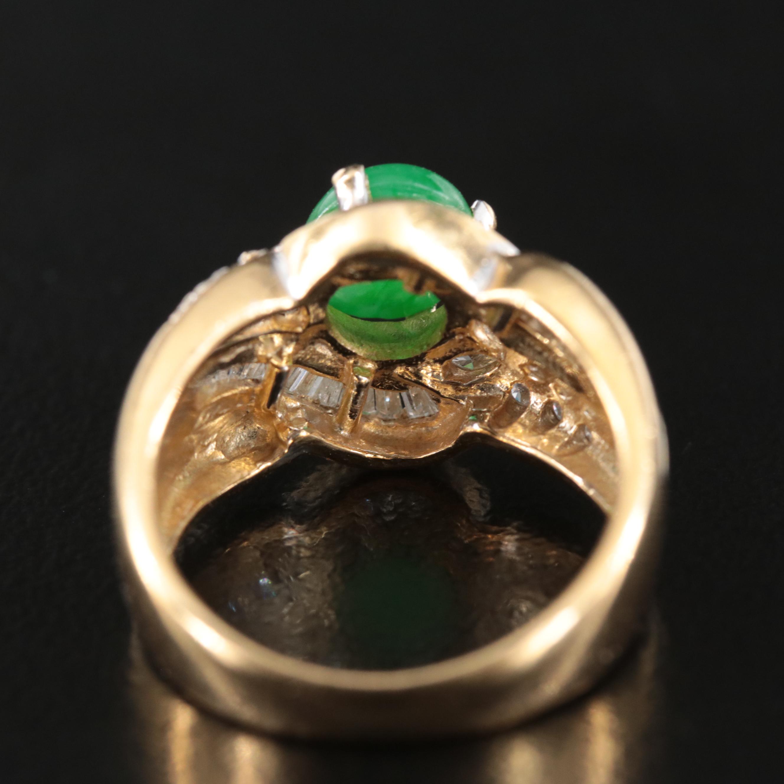 18K Jadeite and Diamond Ring | EBTH