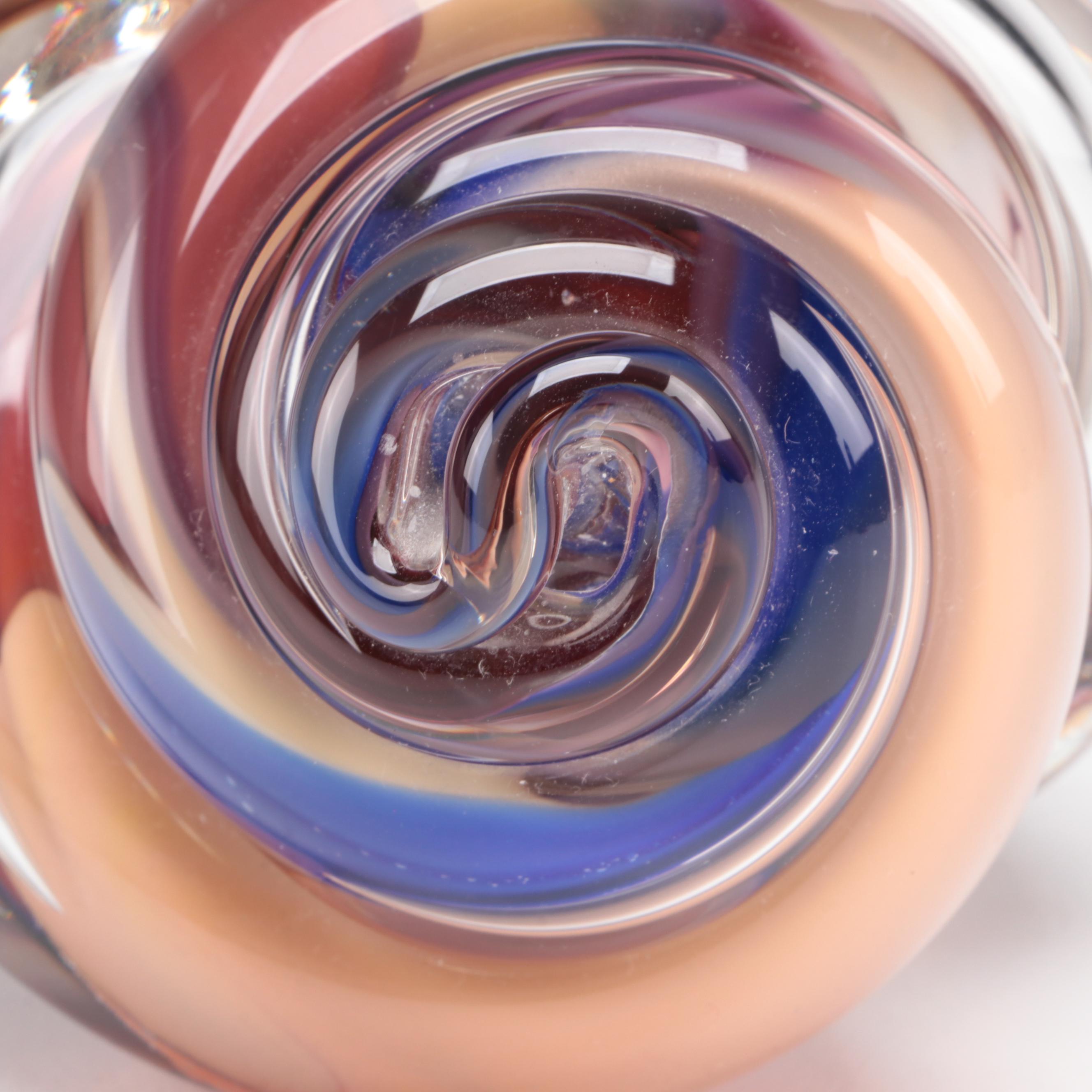 Rollin Karg Multicolor Abstract Turbinate Shell Form Art Glass ...