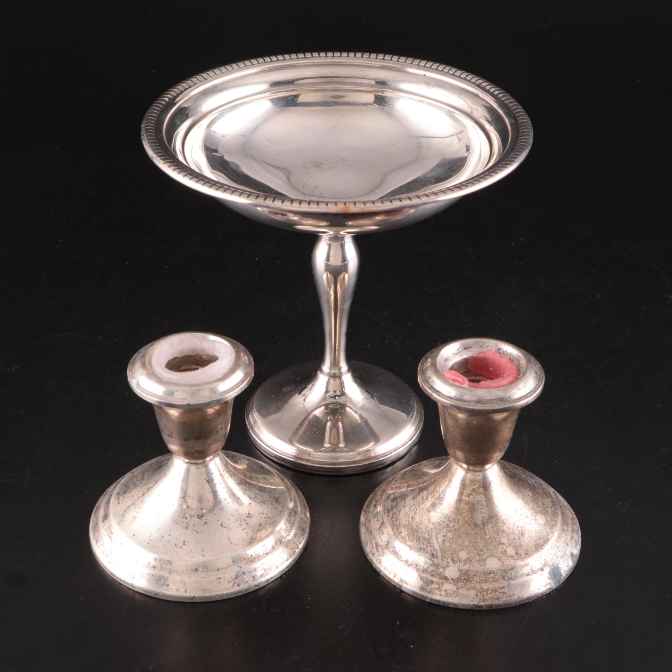 Gorham Weighted Sterling Silver Candlesticks with Revere Silversmiths ...