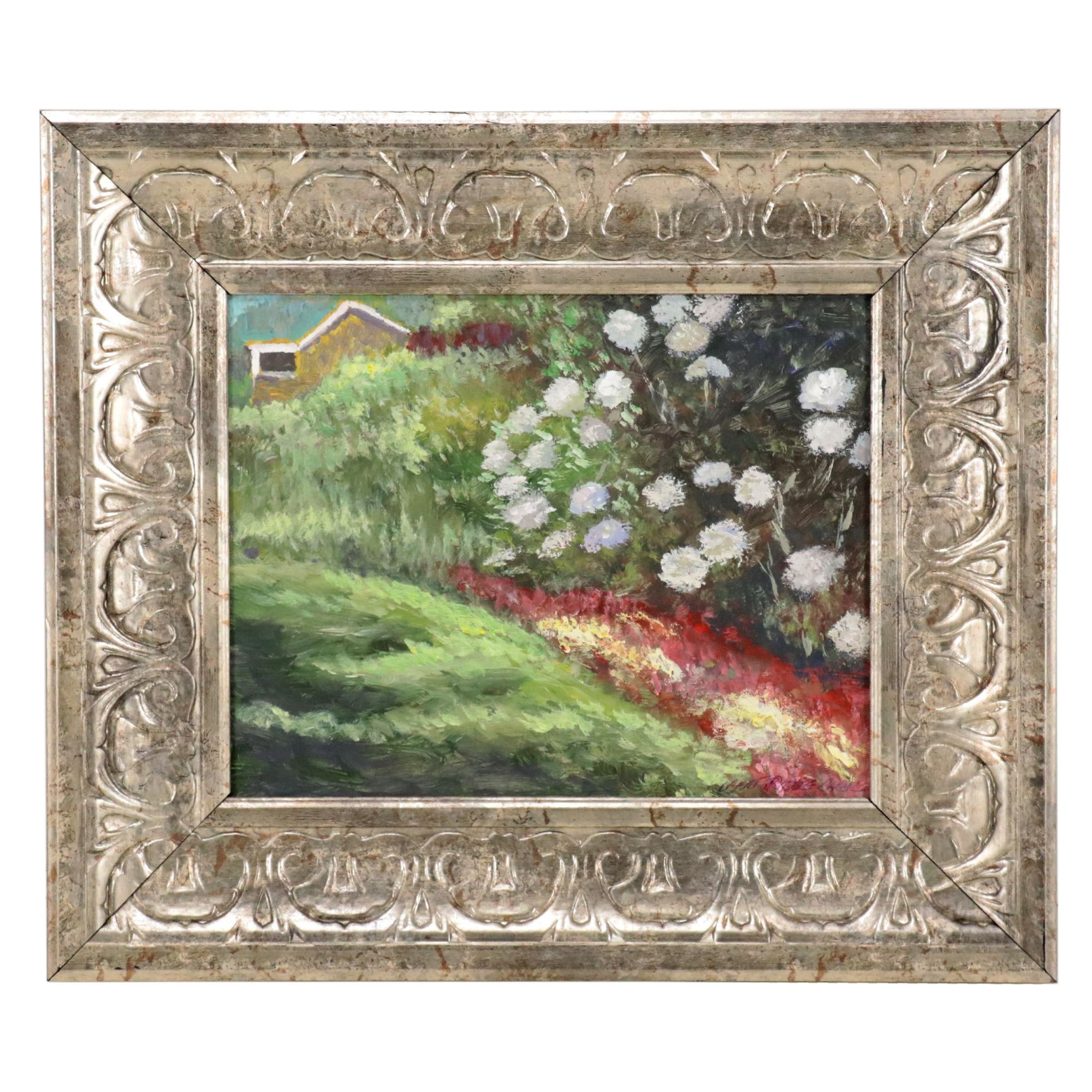 Robert Riddle Baker Acrylic Painting "At the Edge of the Yard," 2022 | EBTH