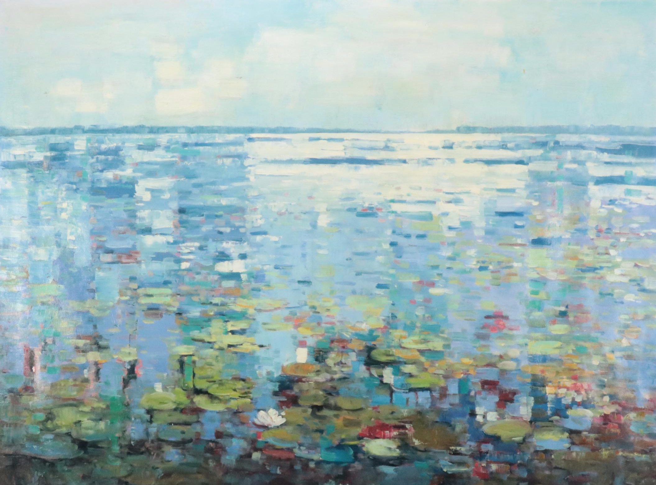 N. Ming Oil Painting of Lily Pond | EBTH