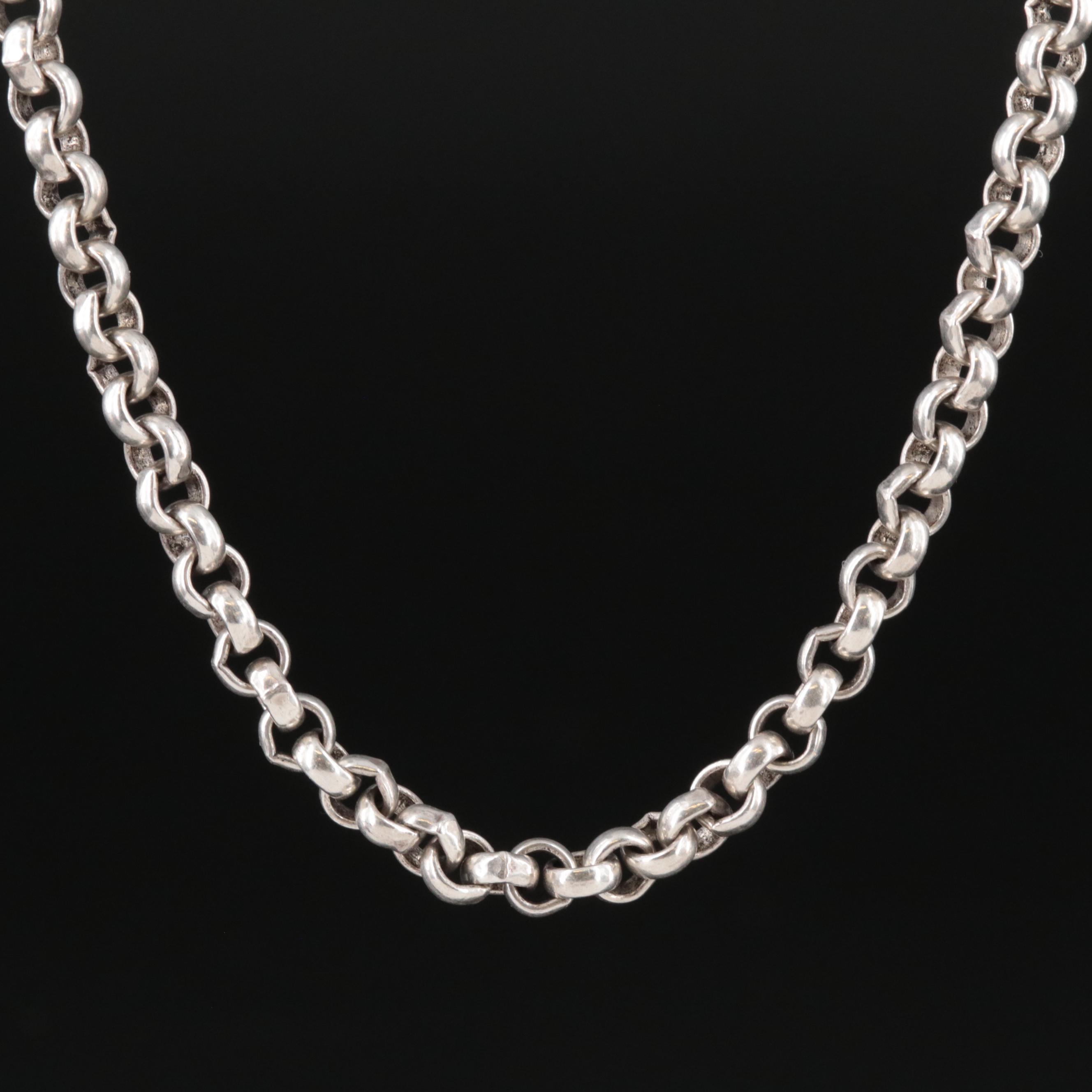 Fine Silver Rolo Chain Necklace | EBTH