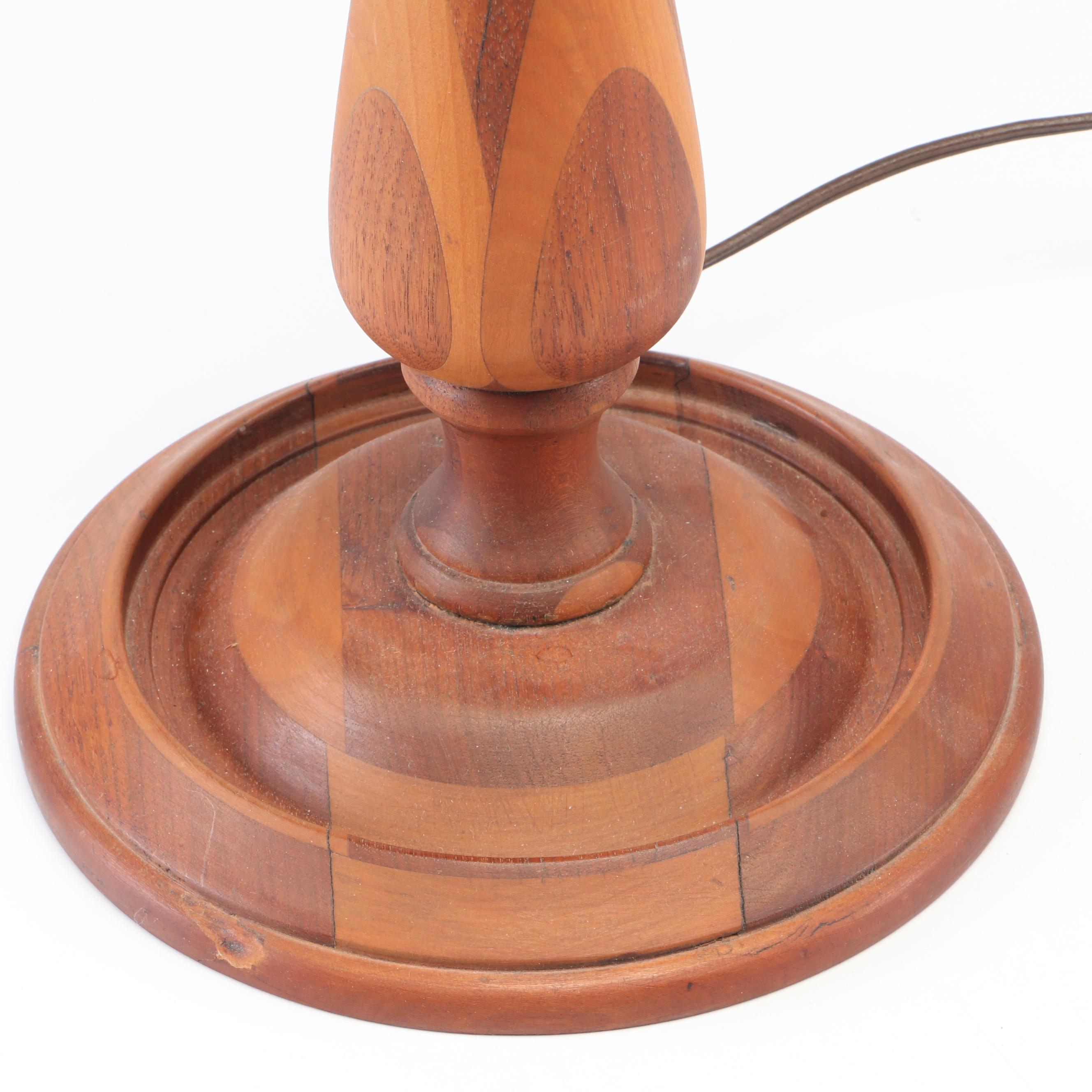 Lathe-Turned Wood Table Lamp With Humidors and Music Box | EBTH