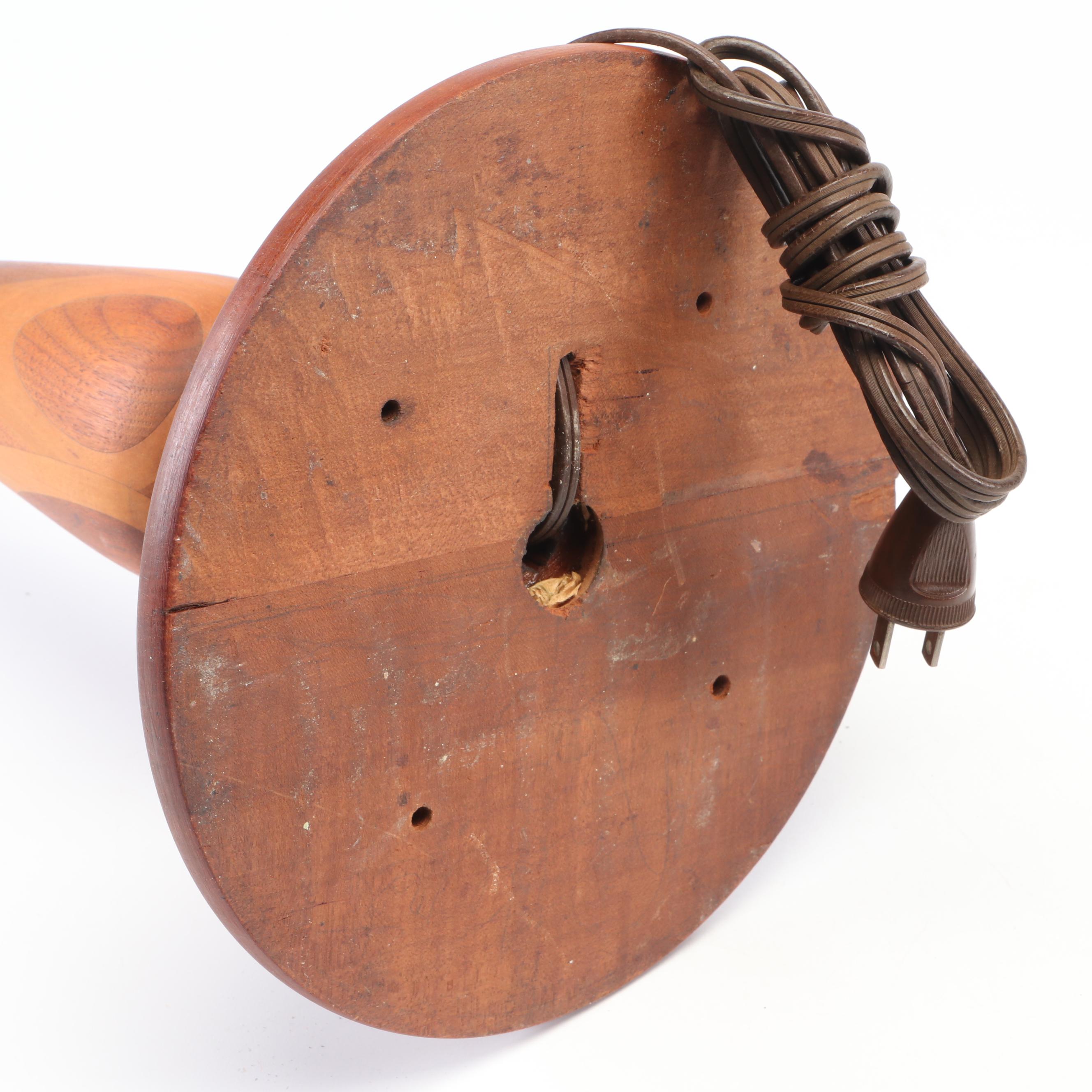 Lathe-Turned Wood Table Lamp With Humidors and Music Box | EBTH