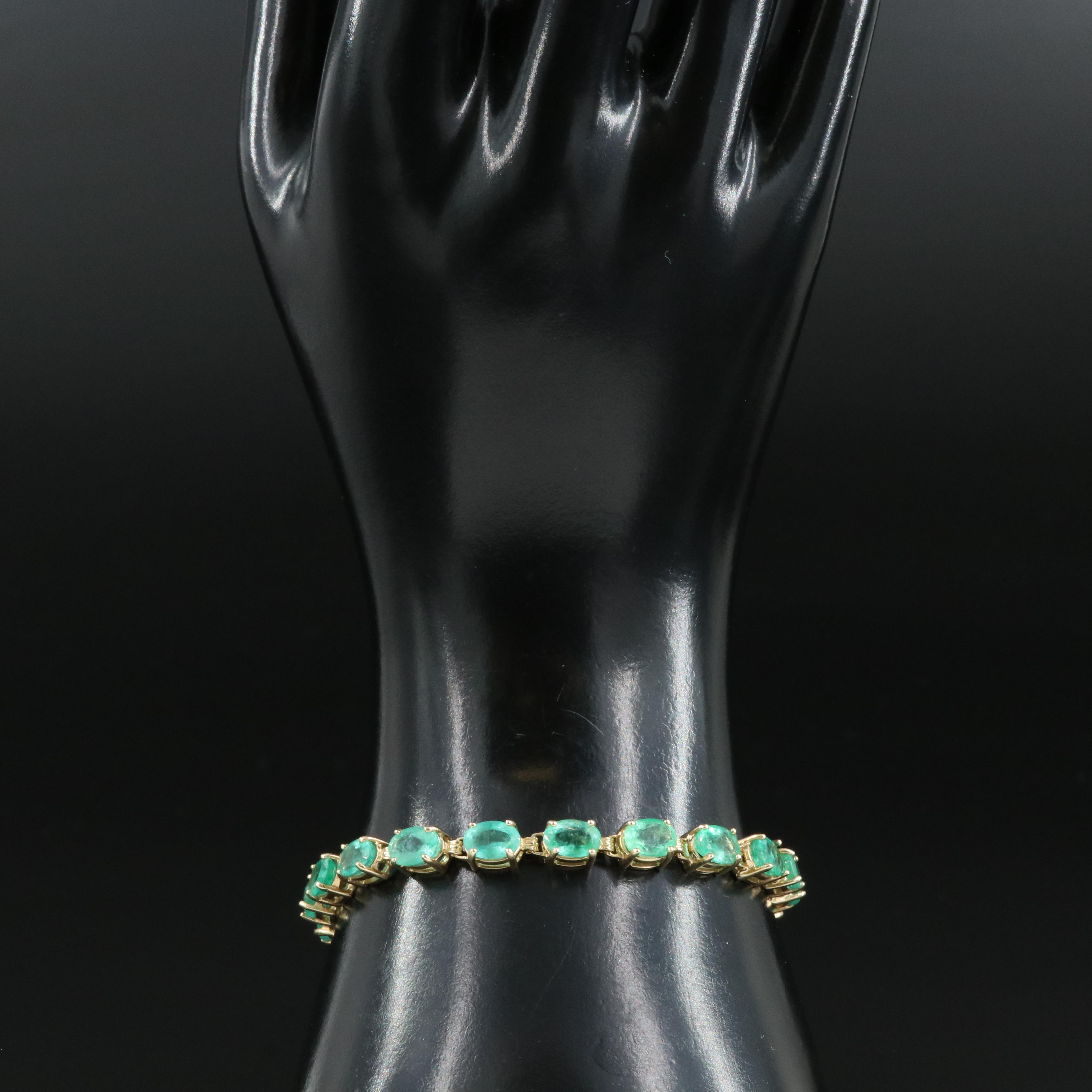 14K Emerald Line Bracelet | EBTH