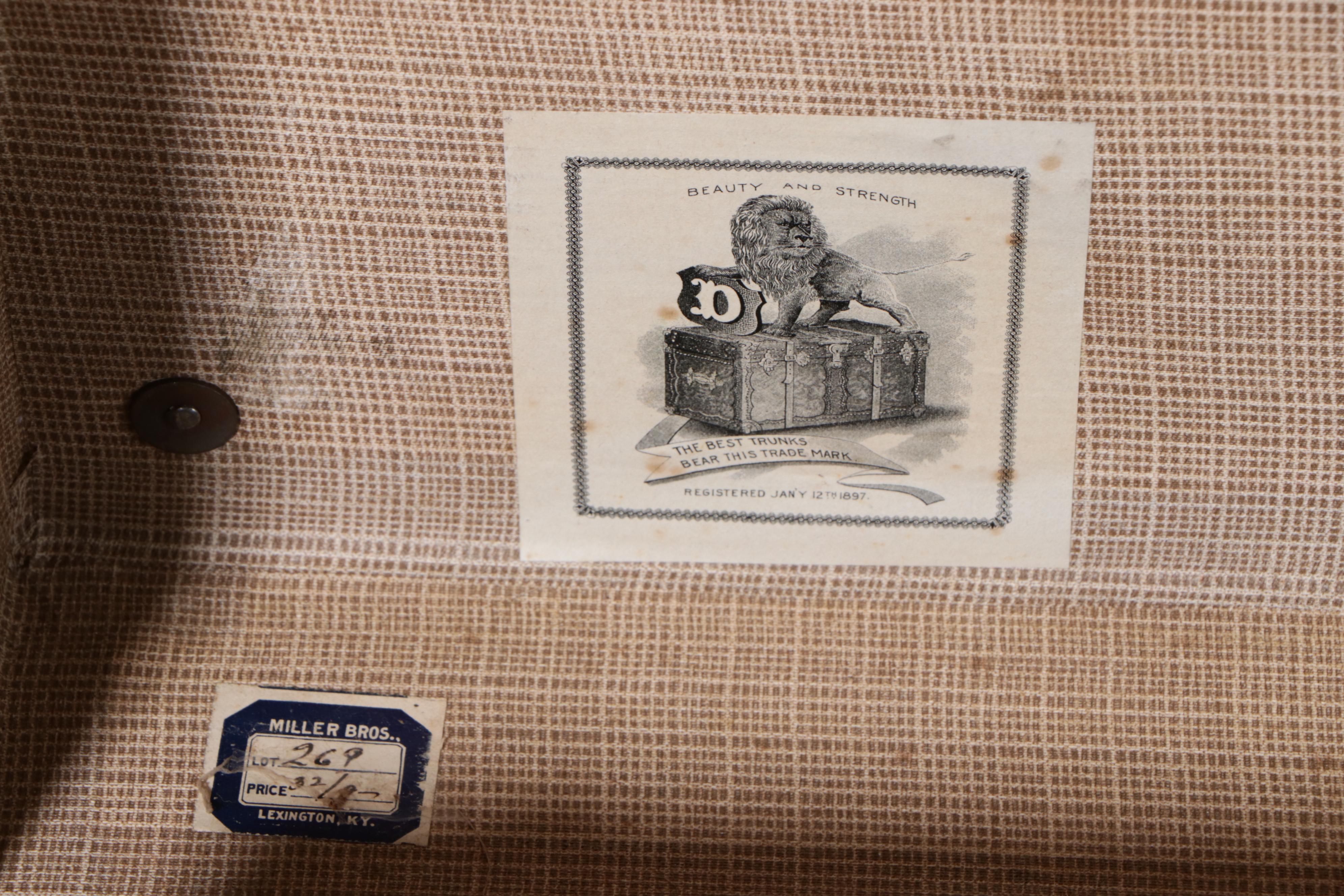 M. Drucker Late Victorian Canvas-Lined and Slatted Wood Flat-Top ...