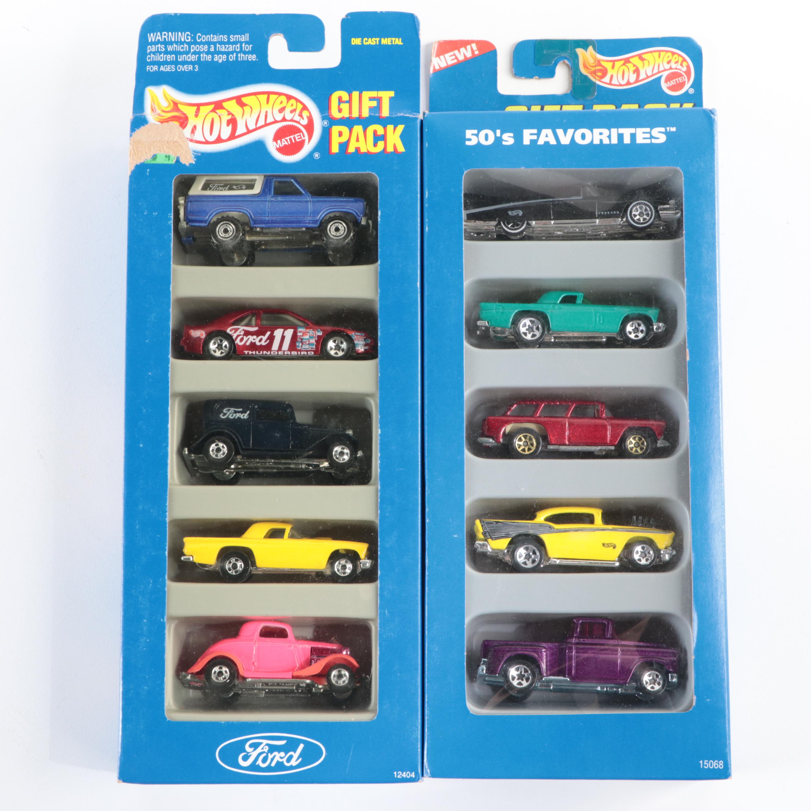 Mattel Hot Wheels Diecast Cars Ferrari, Ford and More Retail Gift Packs ...