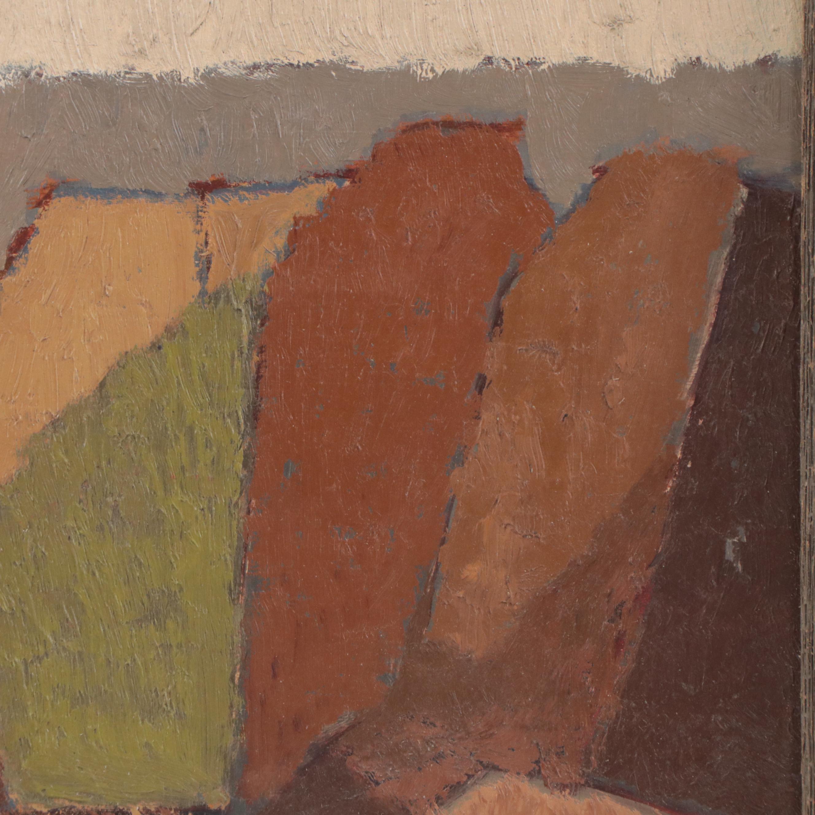 Anne Duncan Cubist Style Oil Painting, Mid 20th Century | EBTH