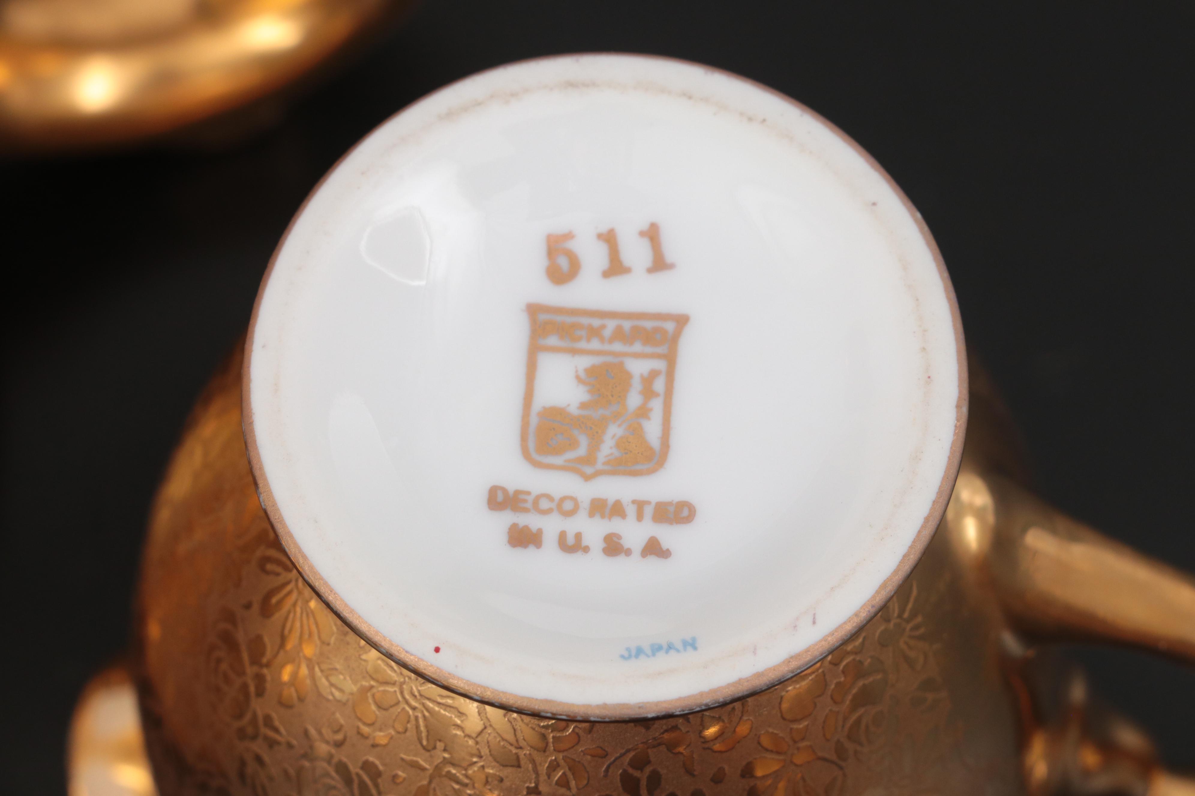 Pickard "Rose and Daisy" Gold Encrusted China and Tiffin-Franciscan ...