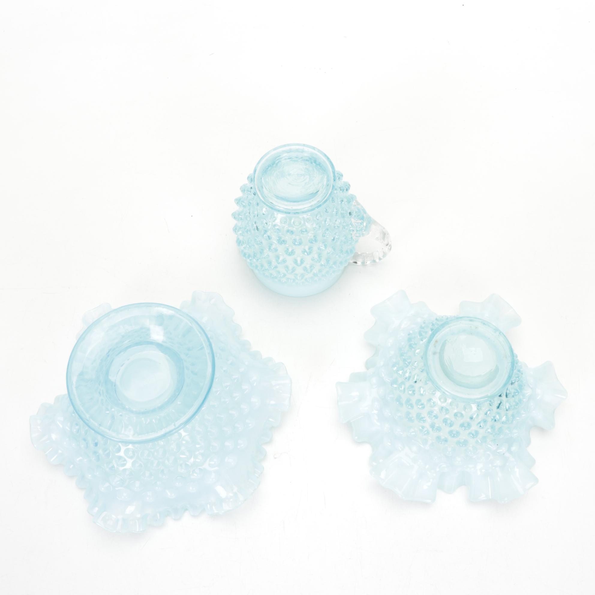 Fenton, Fostoria, and More Blue & Opalescent Glass with Mosser Punch ...