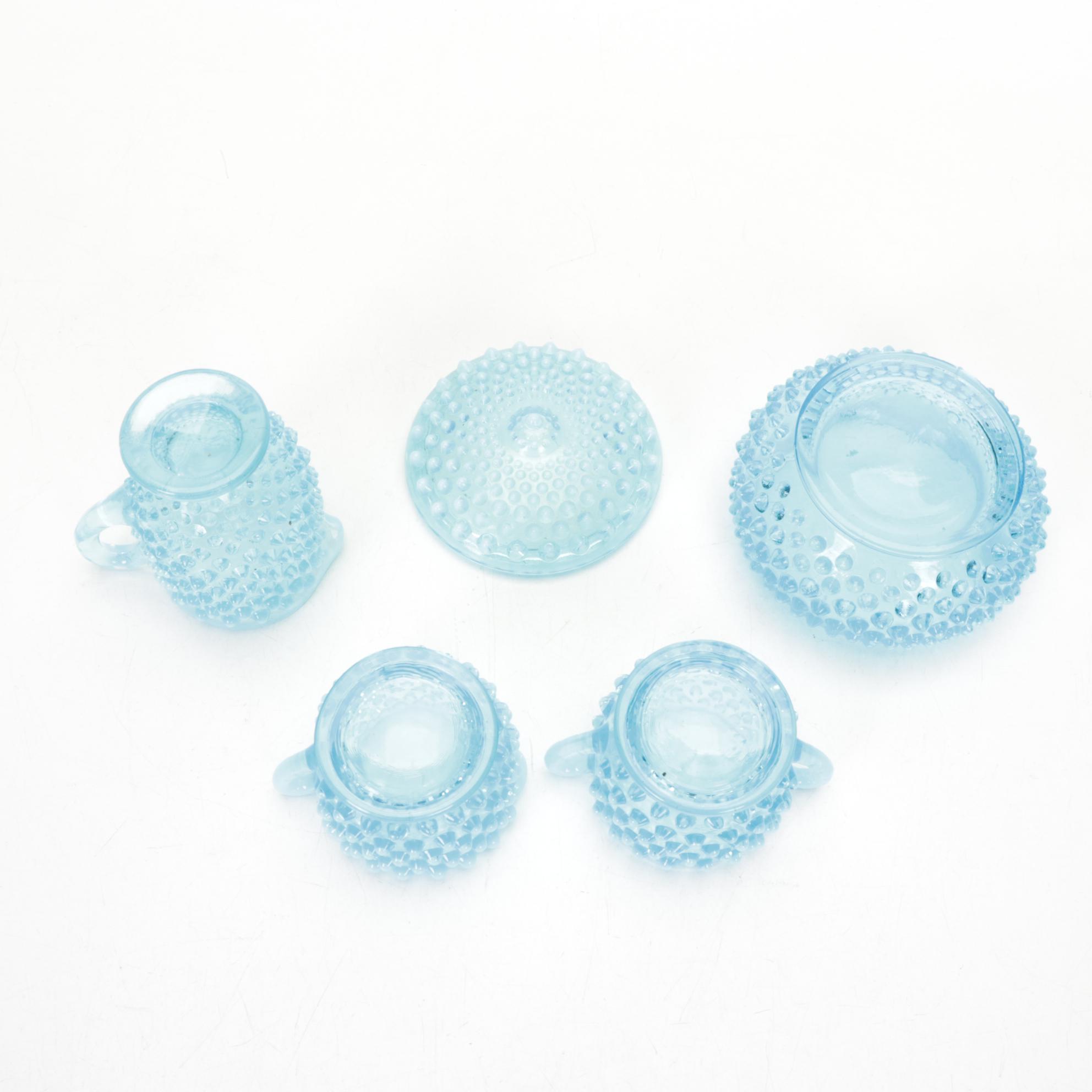 Fenton, Fostoria, and More Blue & Opalescent Glass with Mosser Punch ...