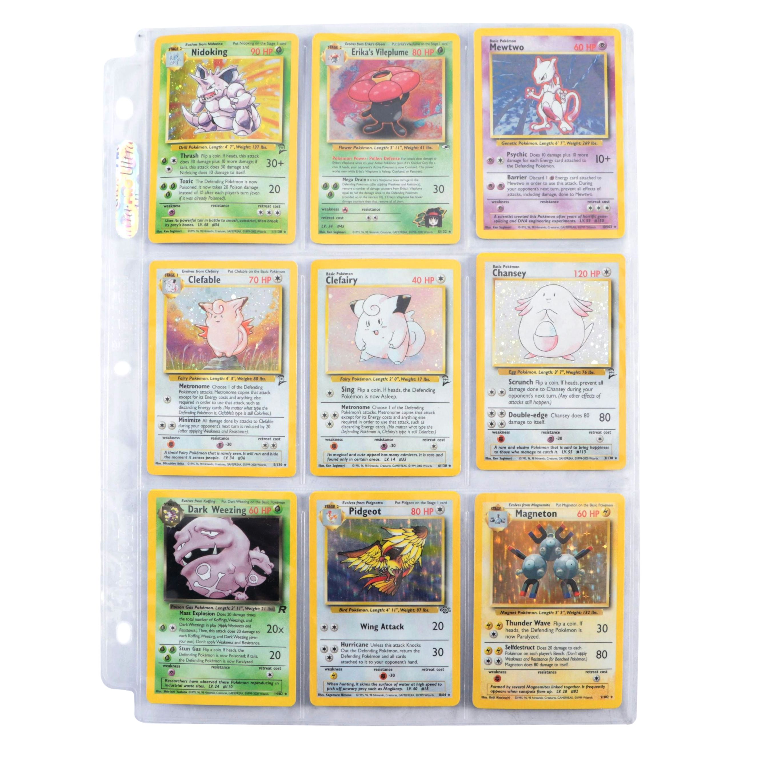 Vintage Pokémon Holographic Cards Featuring Mewtwo and More, 1990s ...