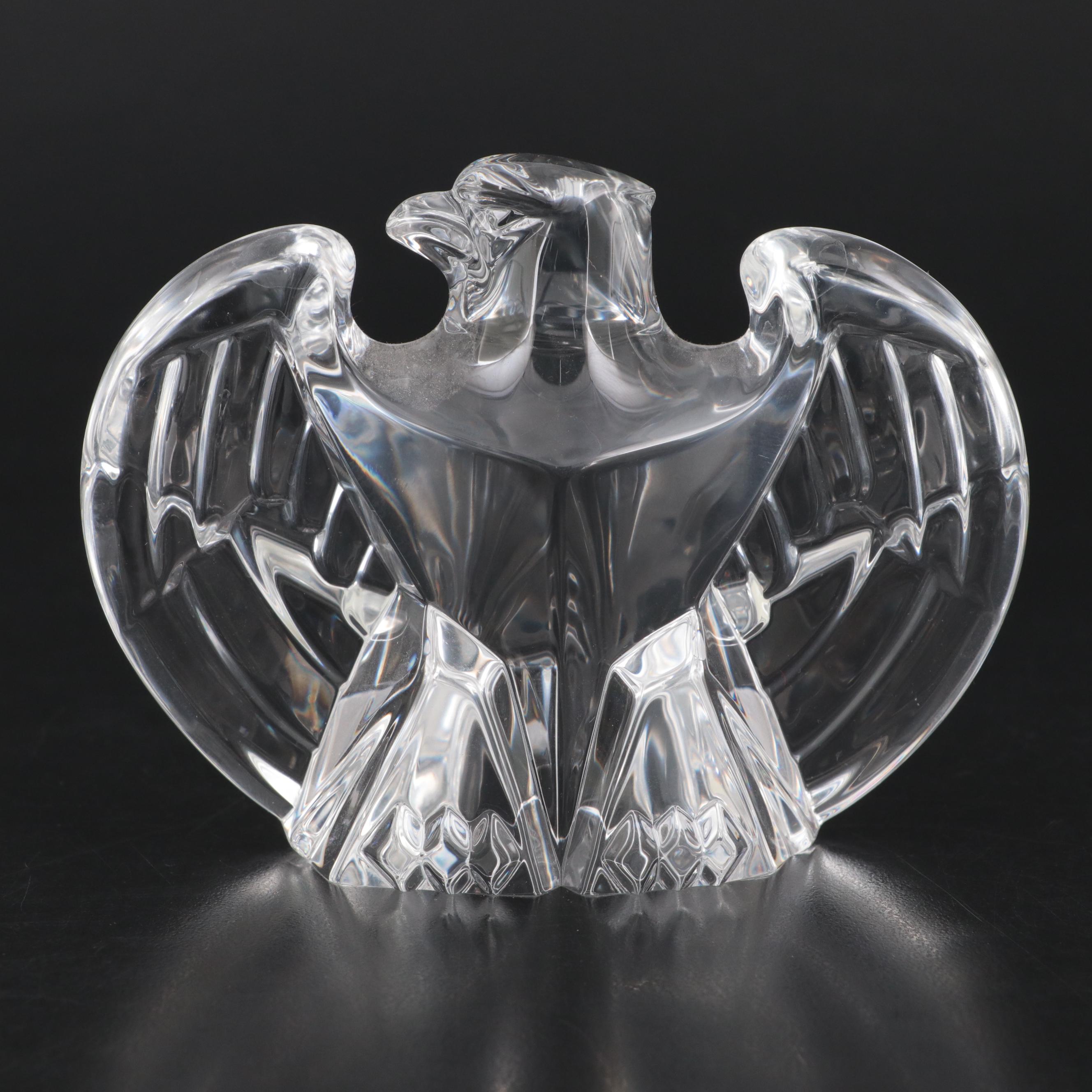 Steuben Art Glass "Eagle" Figurine Designed by Lloyd Atkins, Late 20th ...