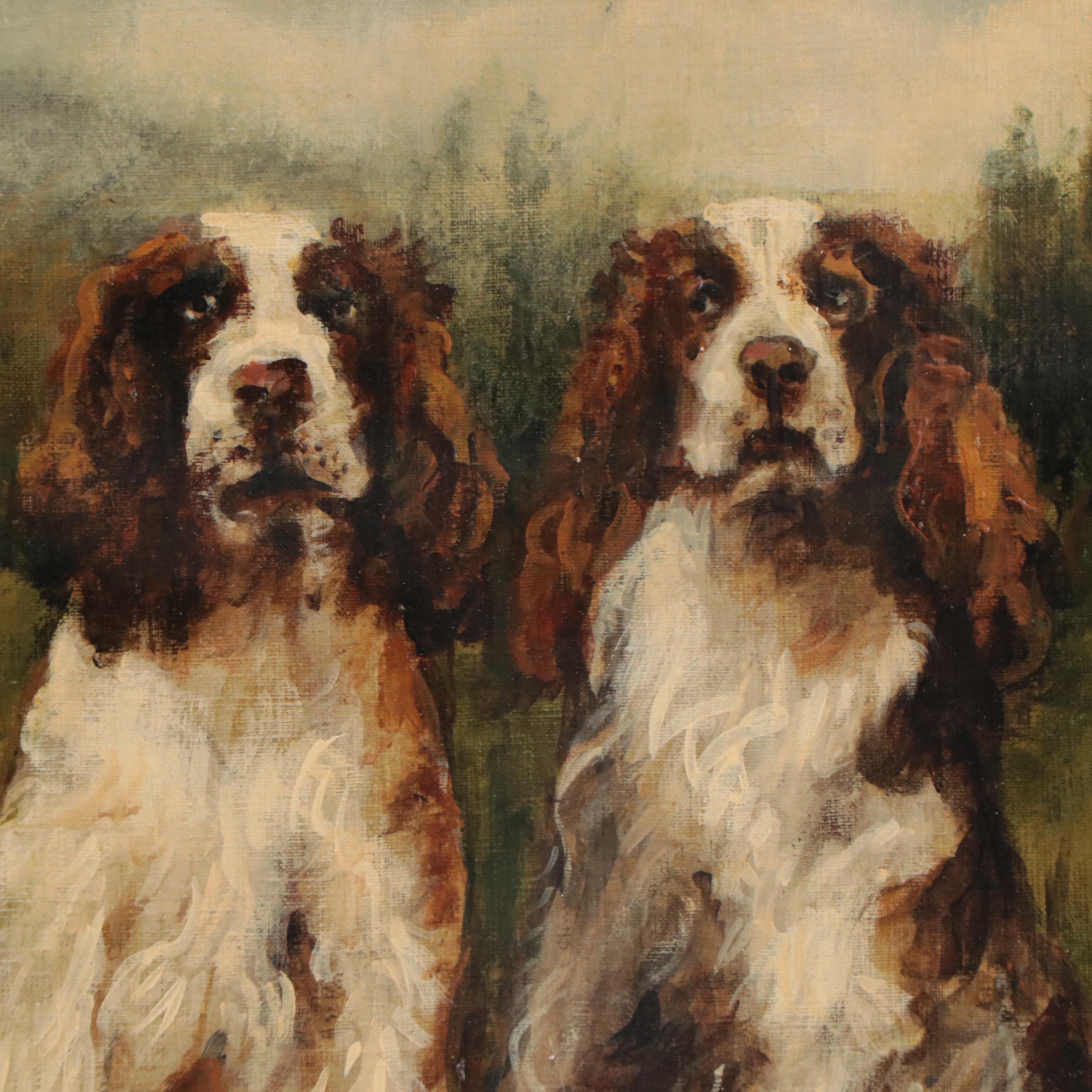 Portrait Oil Painting of Three Dogs in Field | EBTH