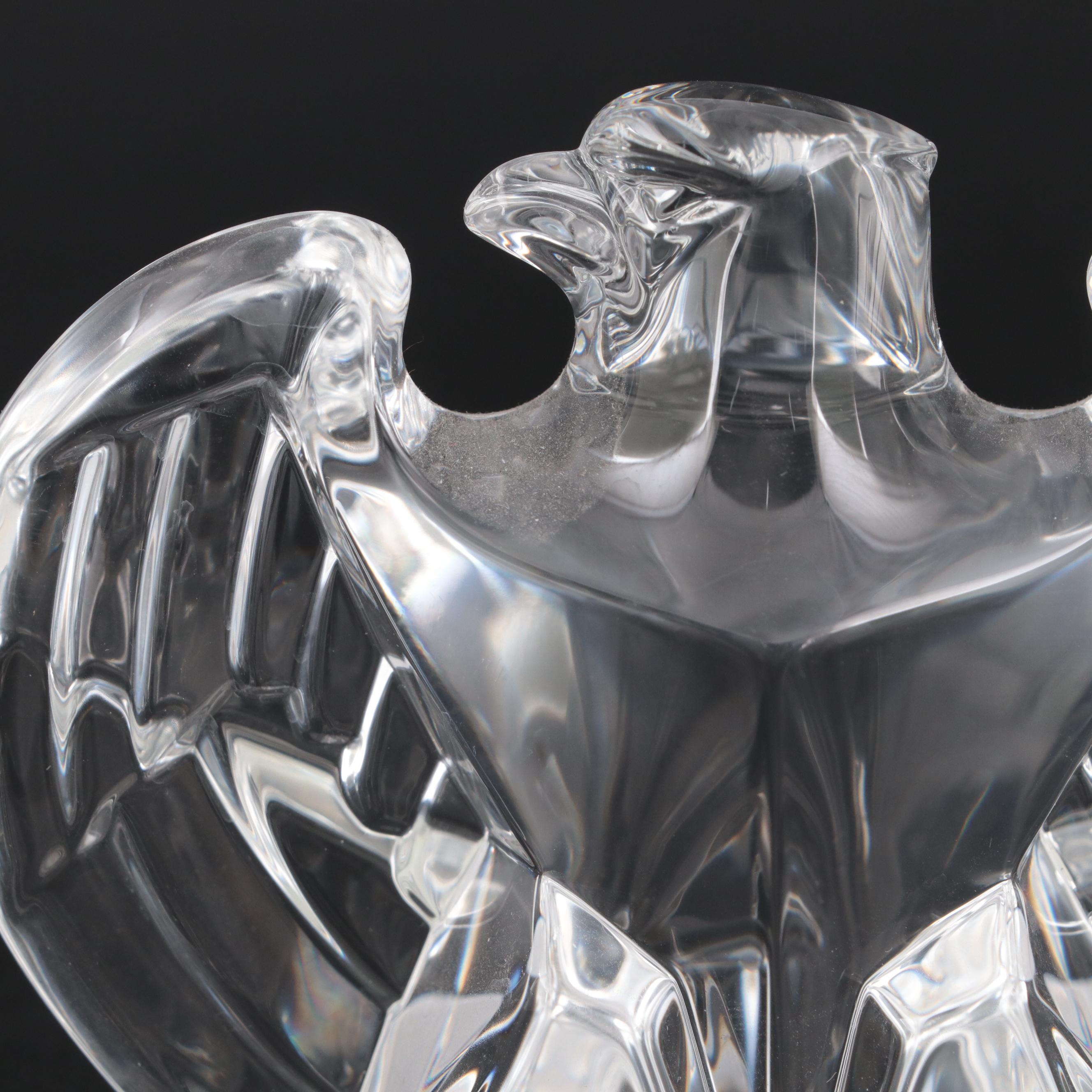 Steuben Art Glass "Eagle" Figurine Designed by Lloyd Atkins, Late 20th ...