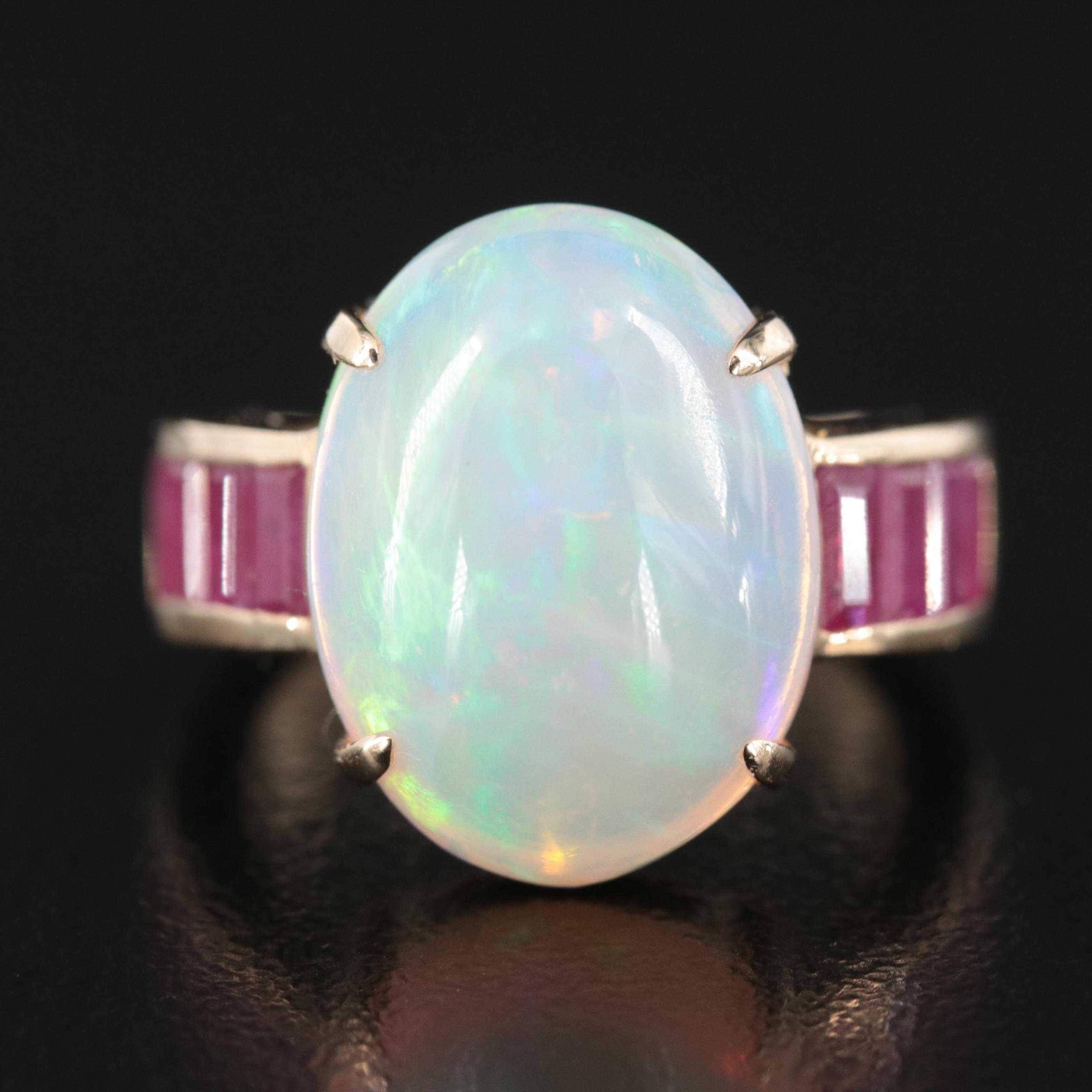 14K Opal and Ruby Ring | EBTH