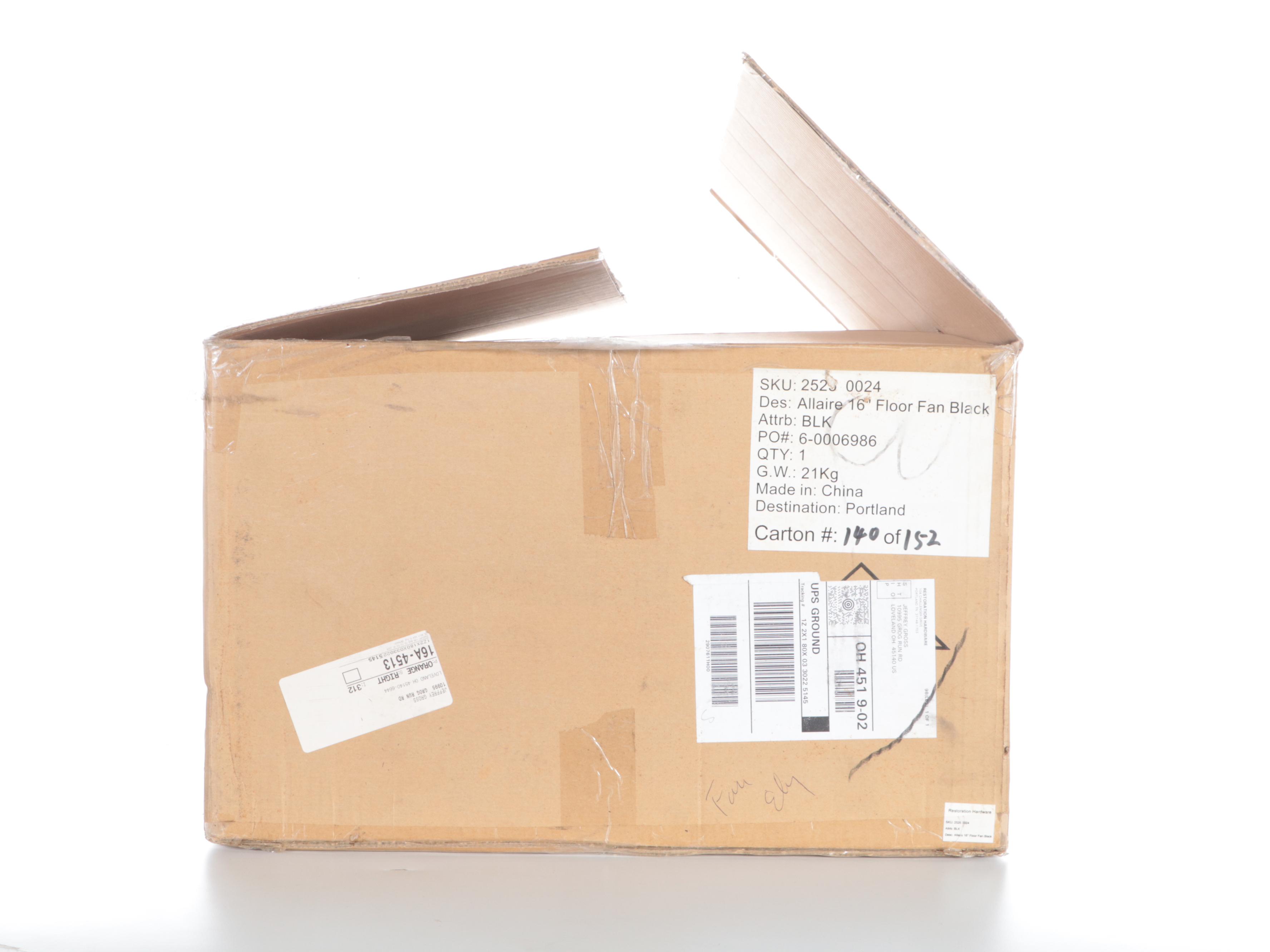 Restoration Hardware Allaire 16" Floor Fan in Black | EBTH