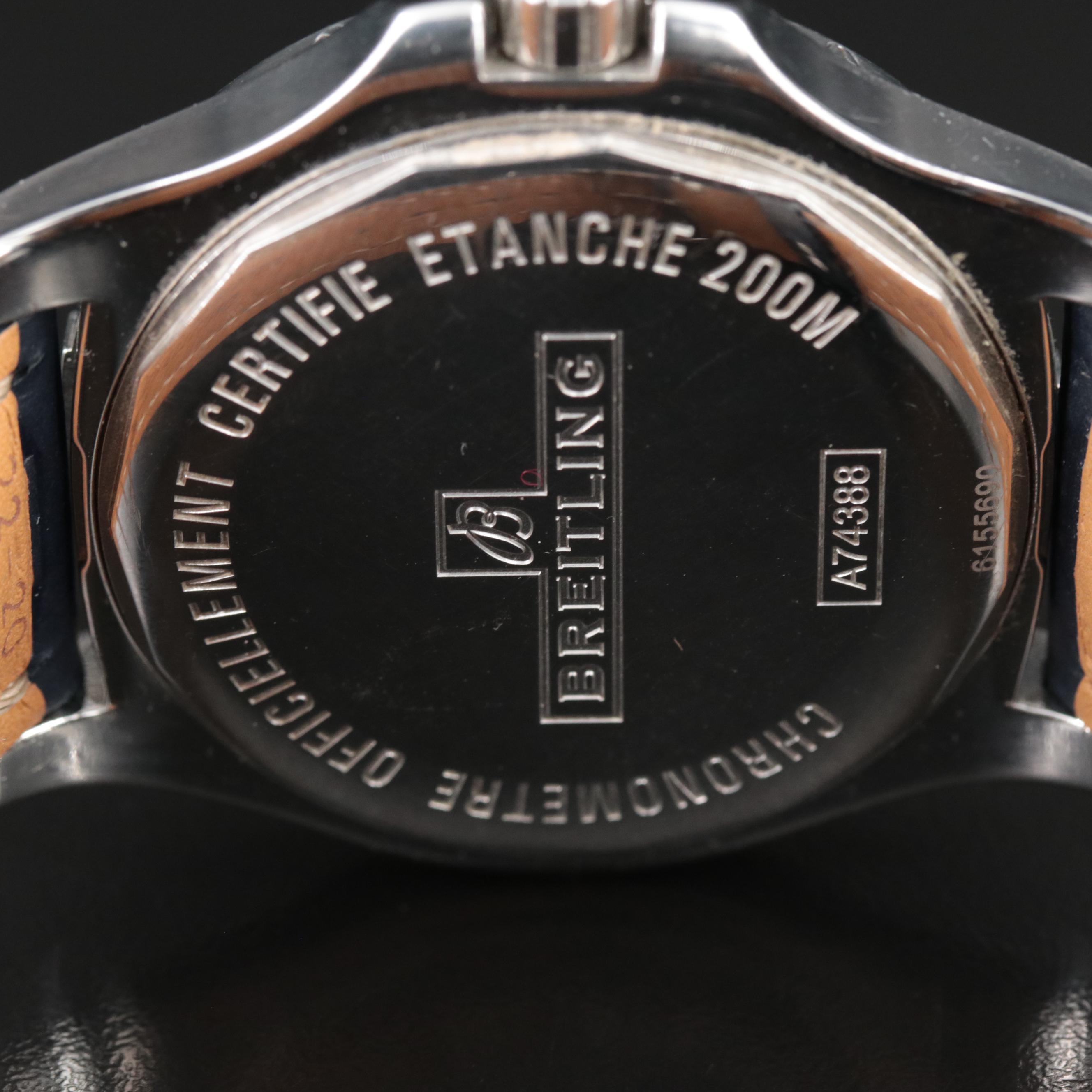 Breitling Colt Date 44MM Blue Steel Leather Wristwatch | EBTH