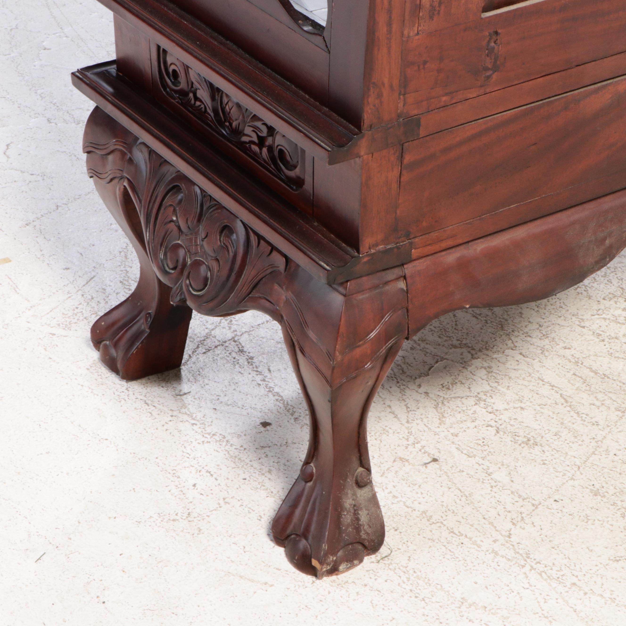 Rococo Style Carved East Asian Hardwood China Cabinet | EBTH