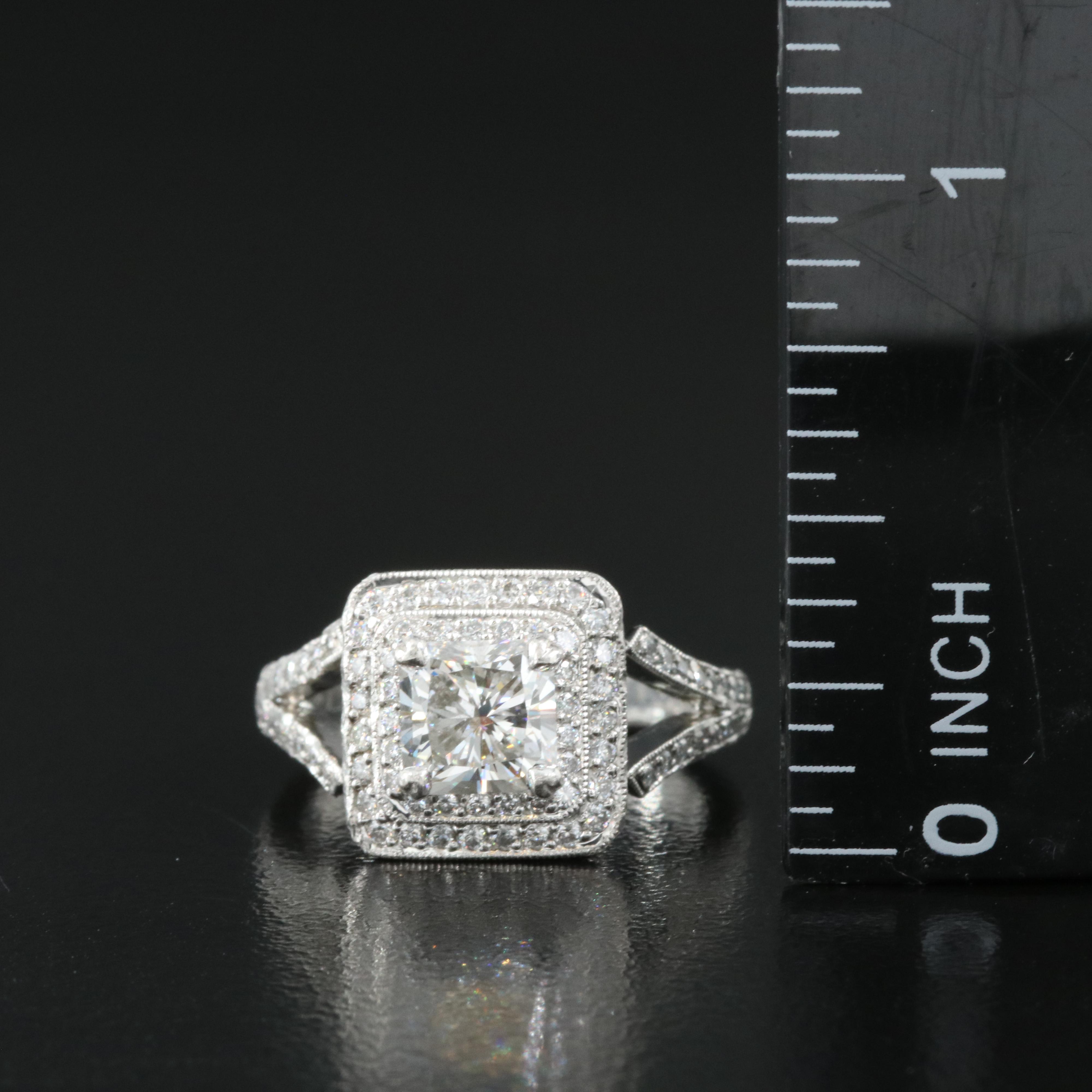 Michael Beaudry Platinum 1.50 CTW Diamond Ring with Online Digital GIA ...