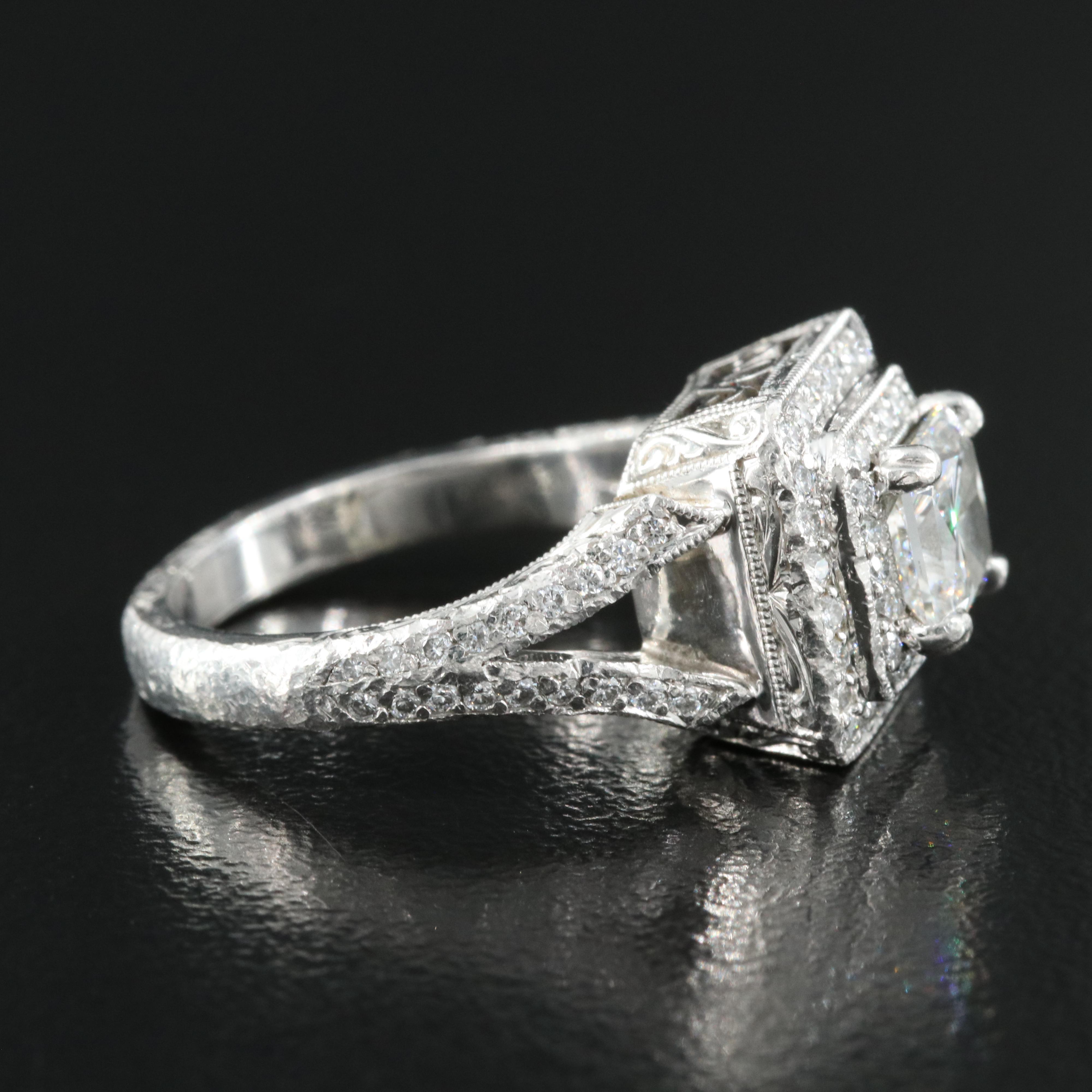 Michael Beaudry Platinum 1.50 CTW Diamond Ring with Online Digital GIA ...