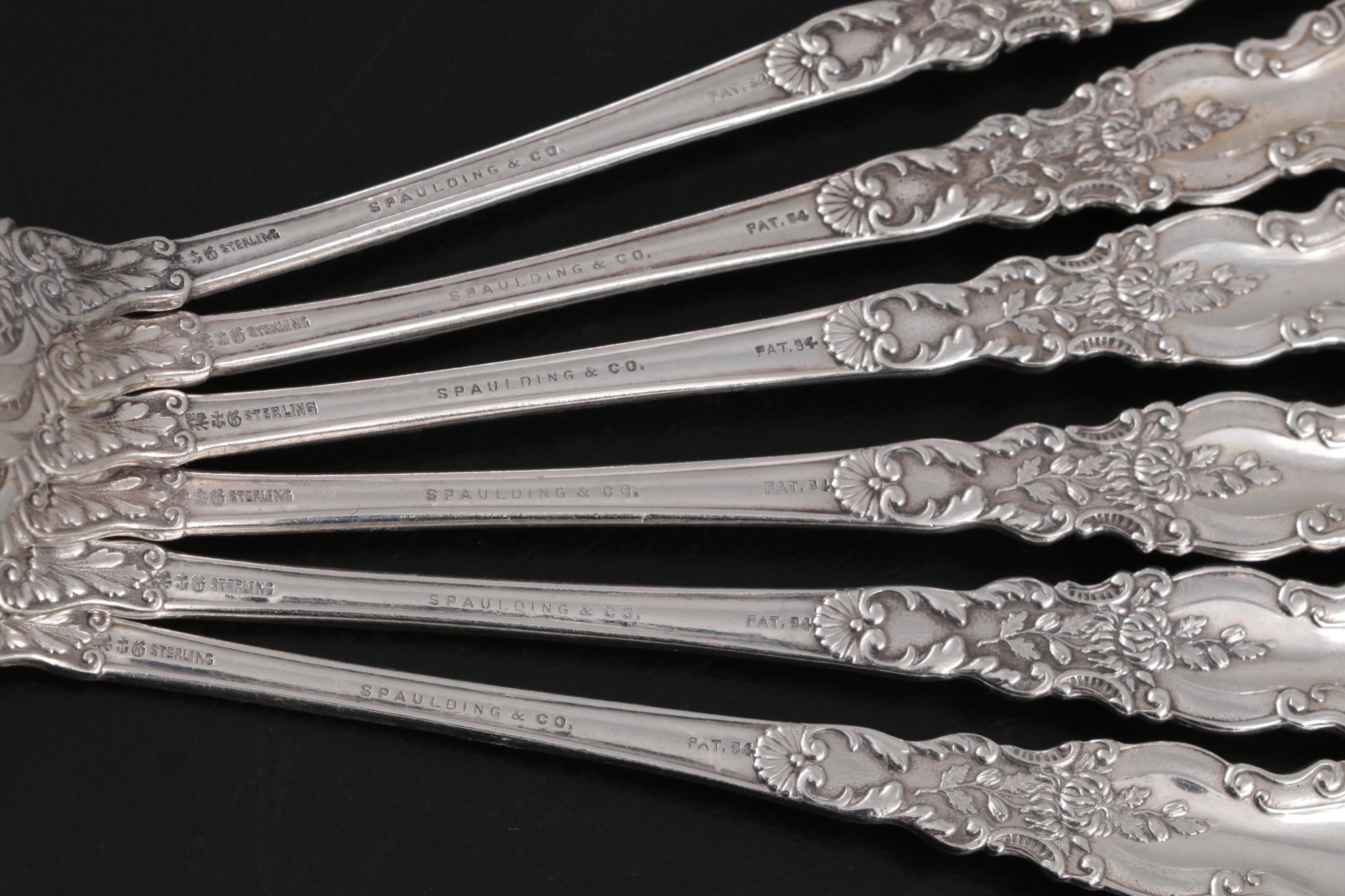 Gorham "Imperial Chrysanthemum" Sterling Silver Oyster Forks, Late 19th ...