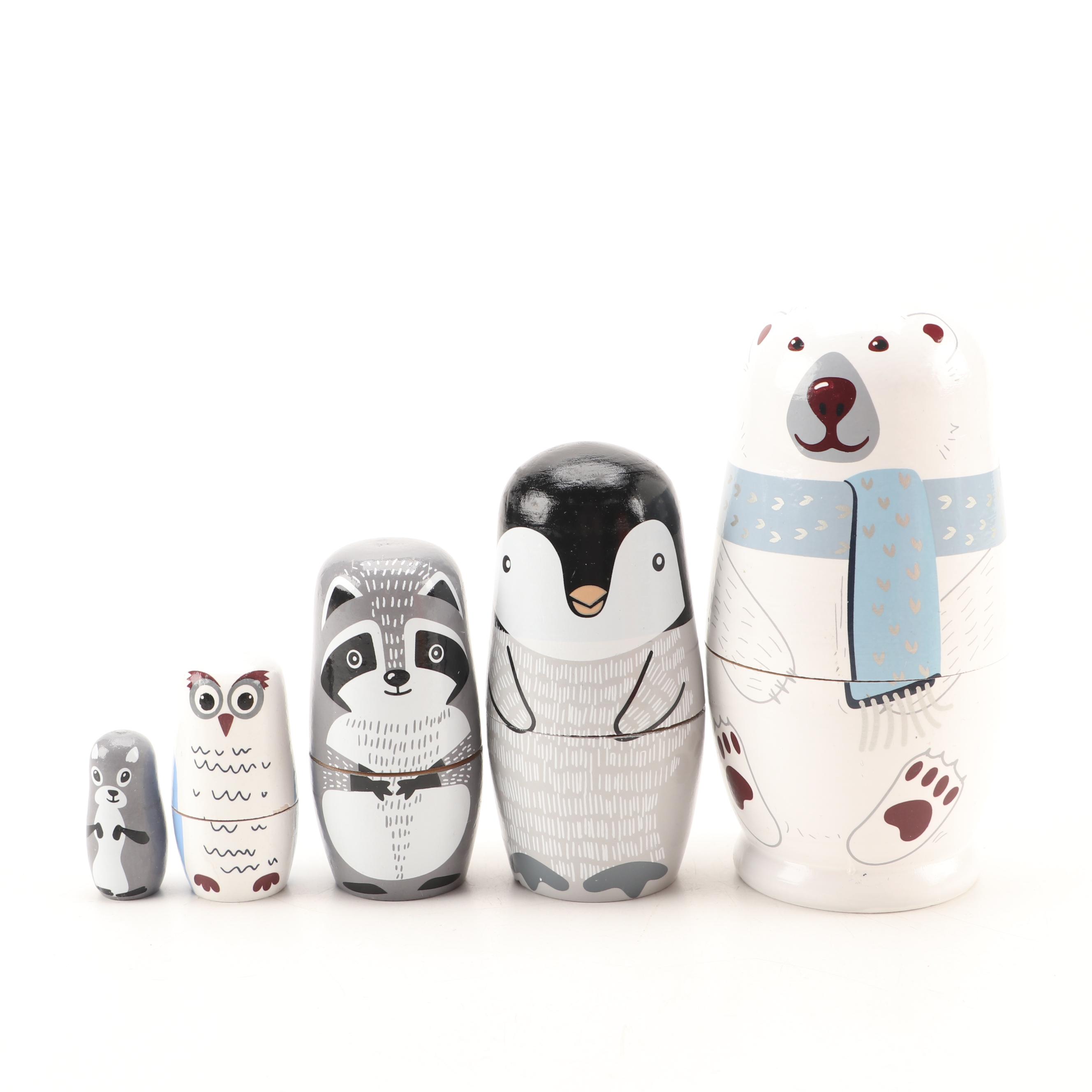 Santa Claus, Frog and Arctic Animal Matryoshka Nesting Dolls | EBTH