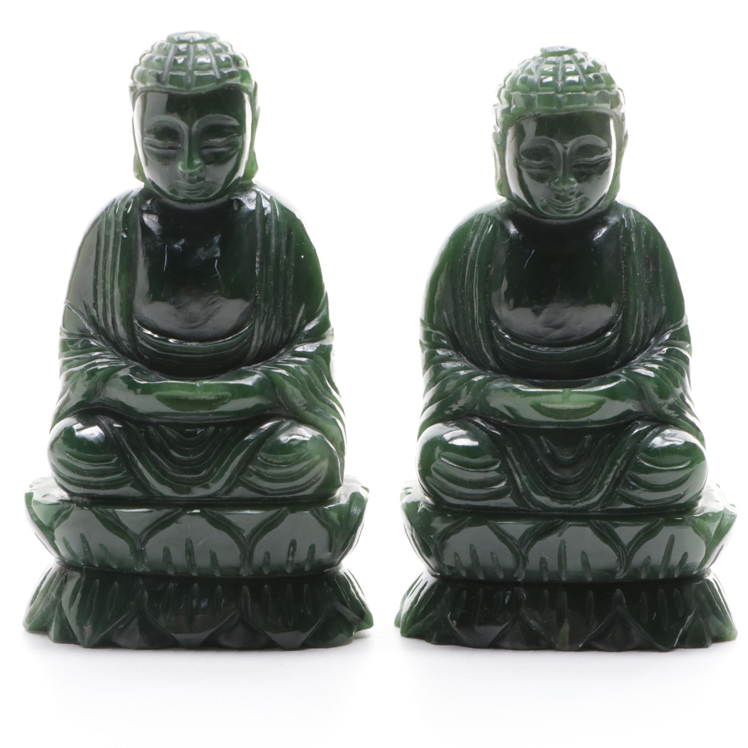 Chinese Carved Nephrite Buddha Figures | EBTH