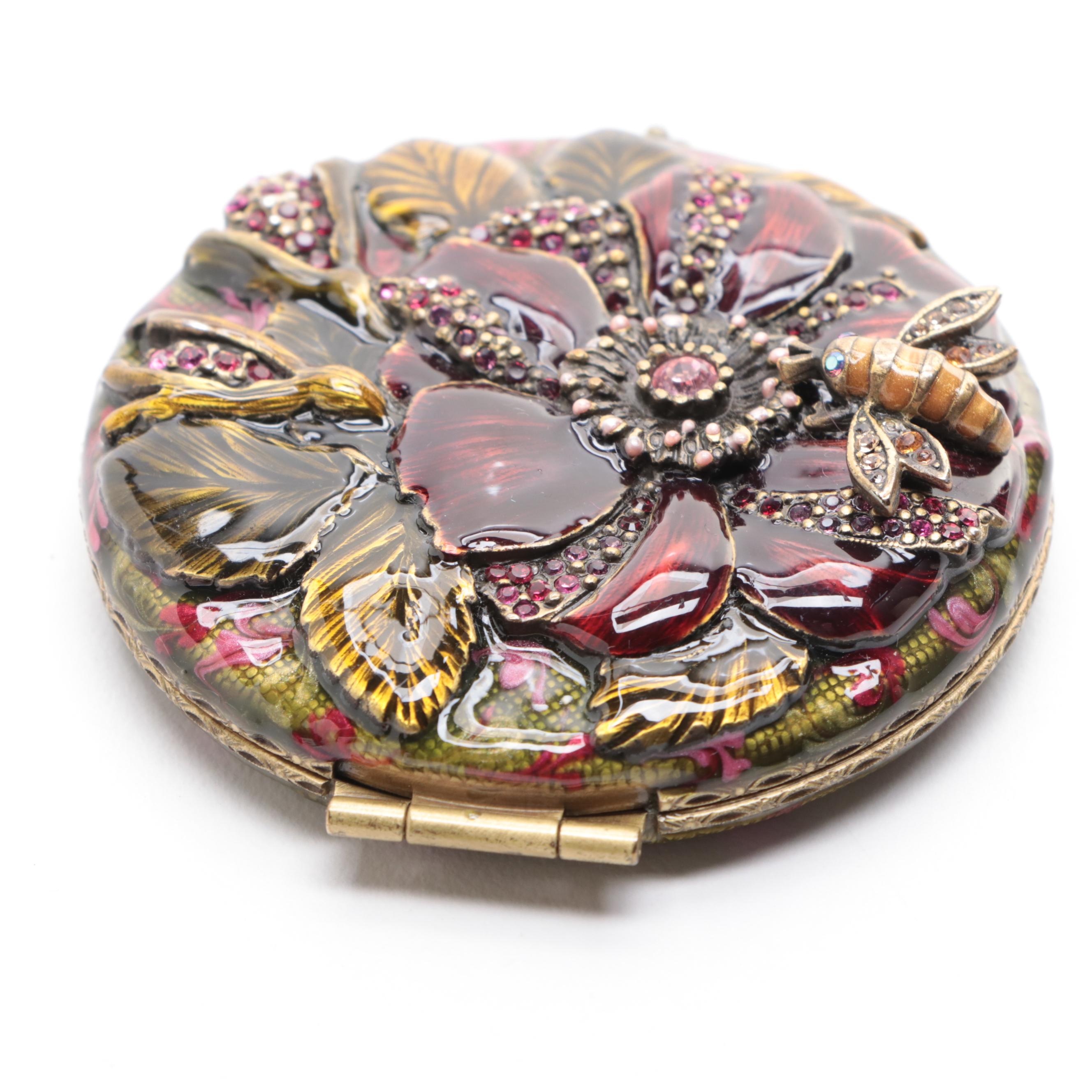 Jay Strongwater Bee and Flower Enameled Compact | EBTH