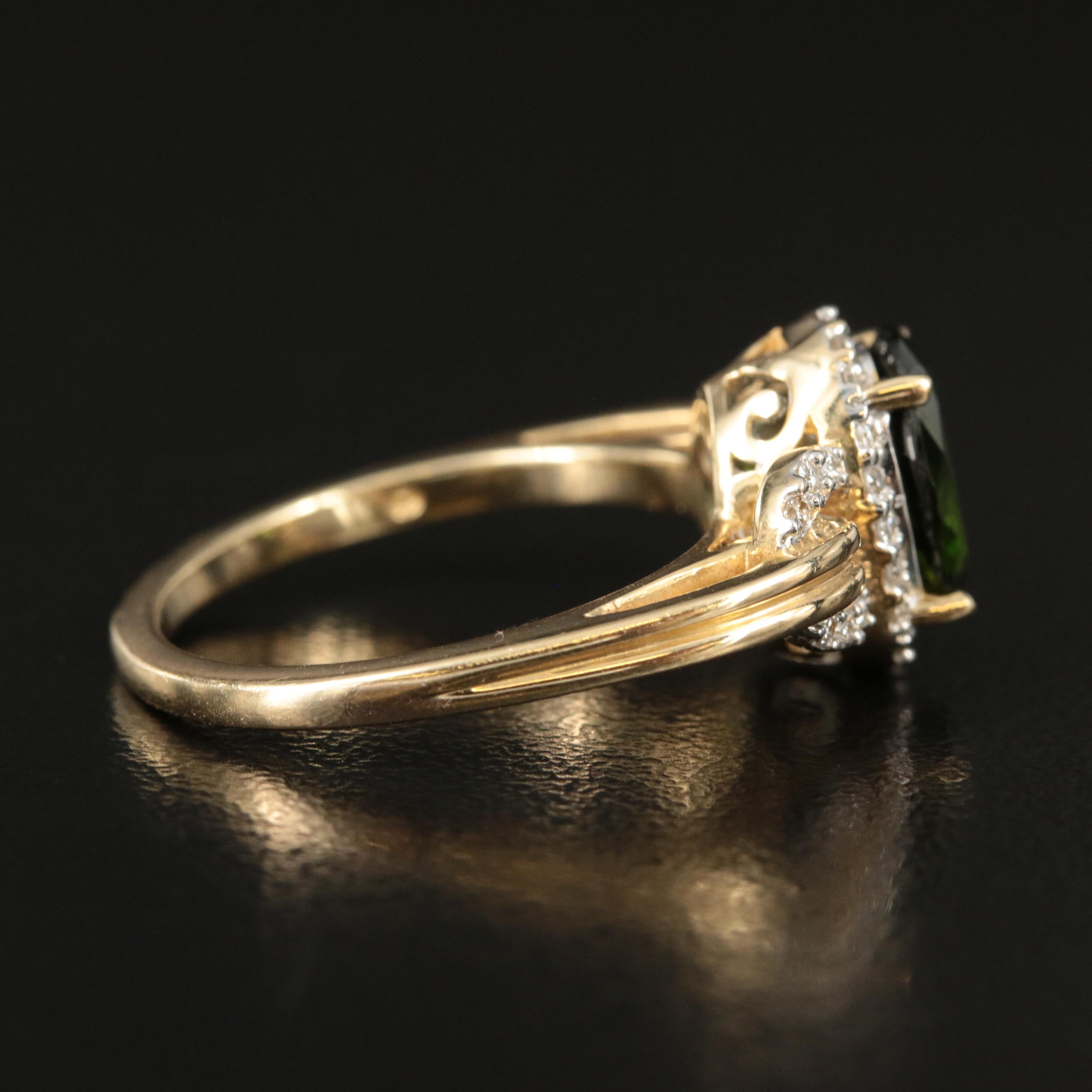 14K Diopside and Diamond Ring | EBTH