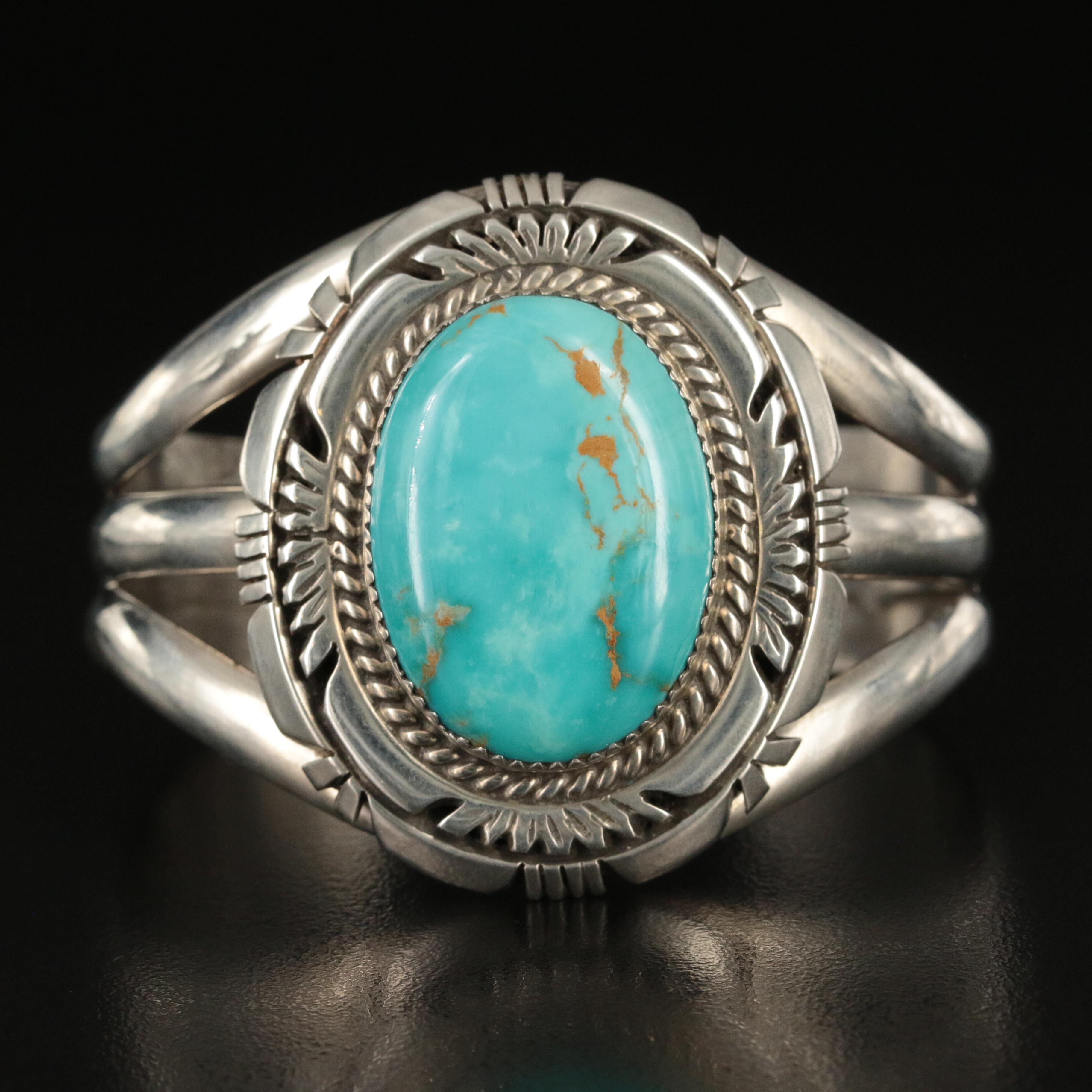 Jon McCray Navajo Diné Sterling Turquoise Bracelet | EBTH