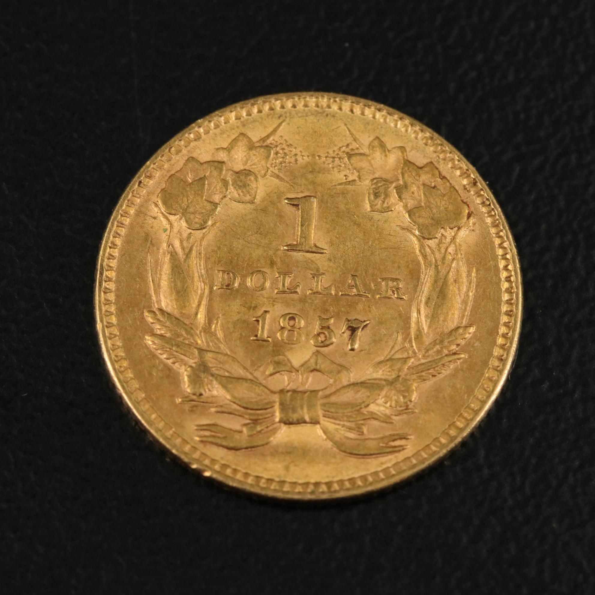 1857 Type Three One Dollar Gold Coin | EBTH